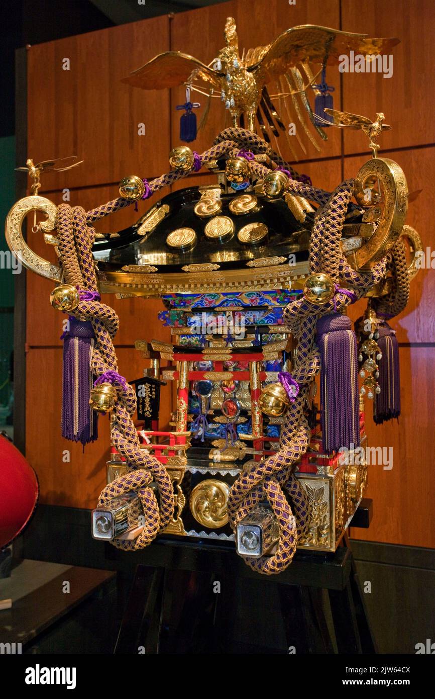 Ornate portable shrine Mikoshi carried in processions Tokyo Edo Museum ...