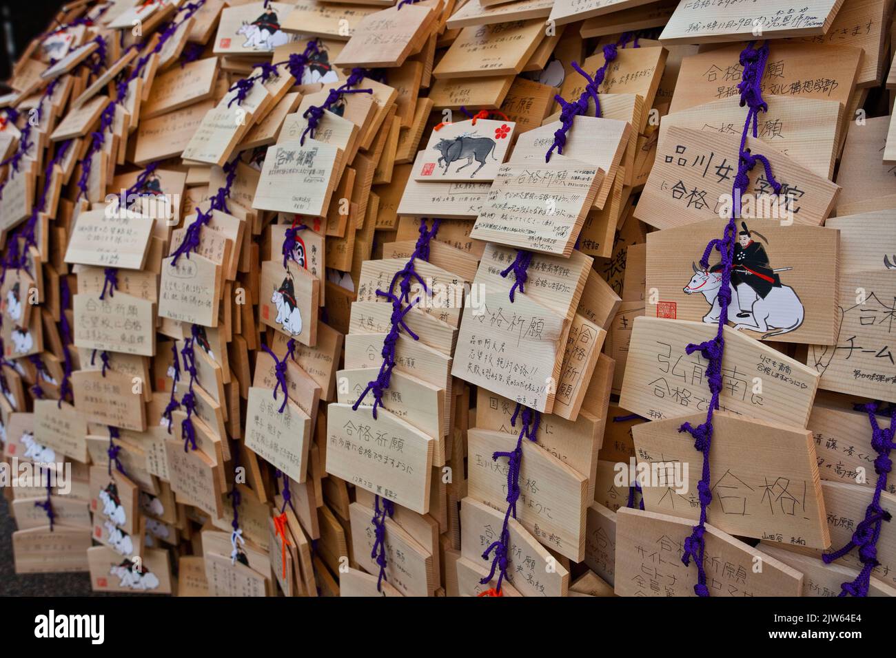 Overloaded rack of ema wooden prayer plaques school entrance exam time ...