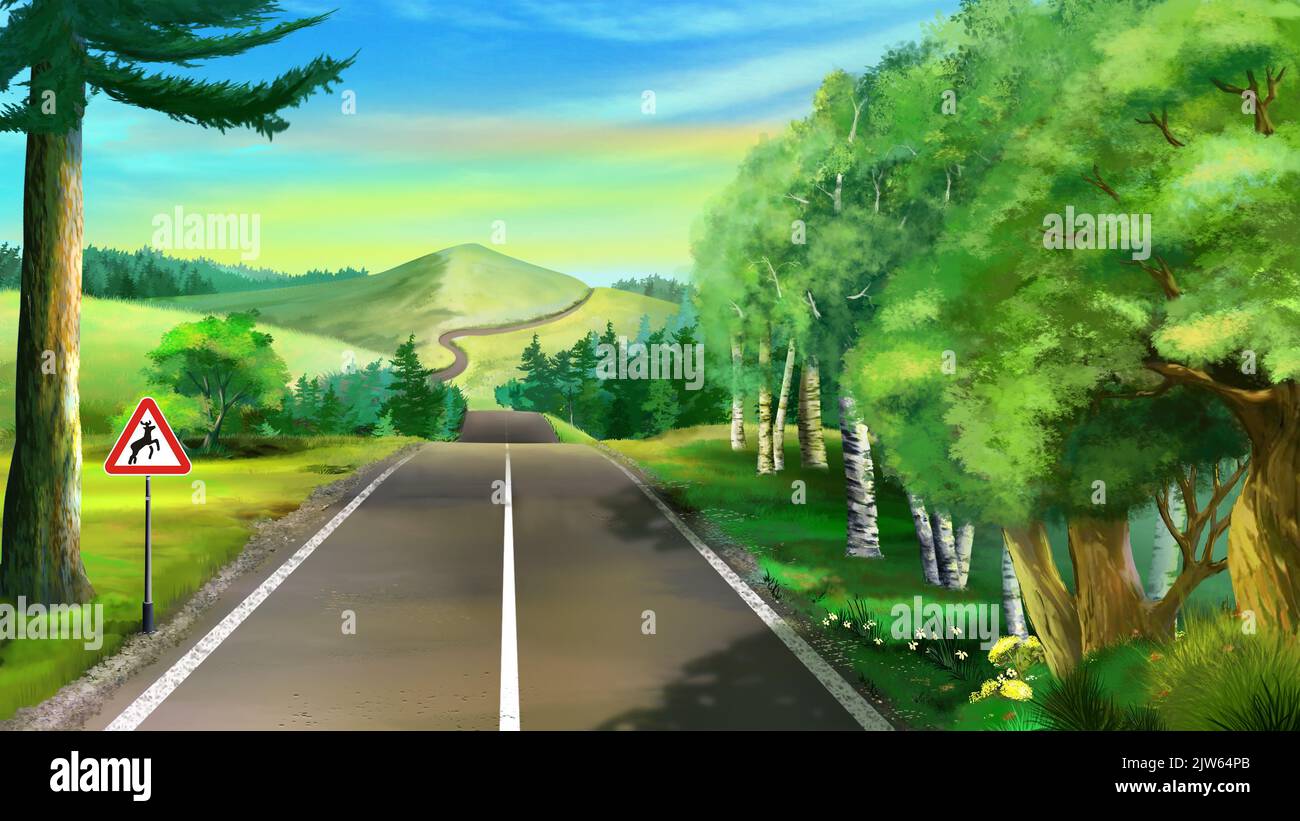 Summer suburban highway on sunny hi-res stock photography and images ...