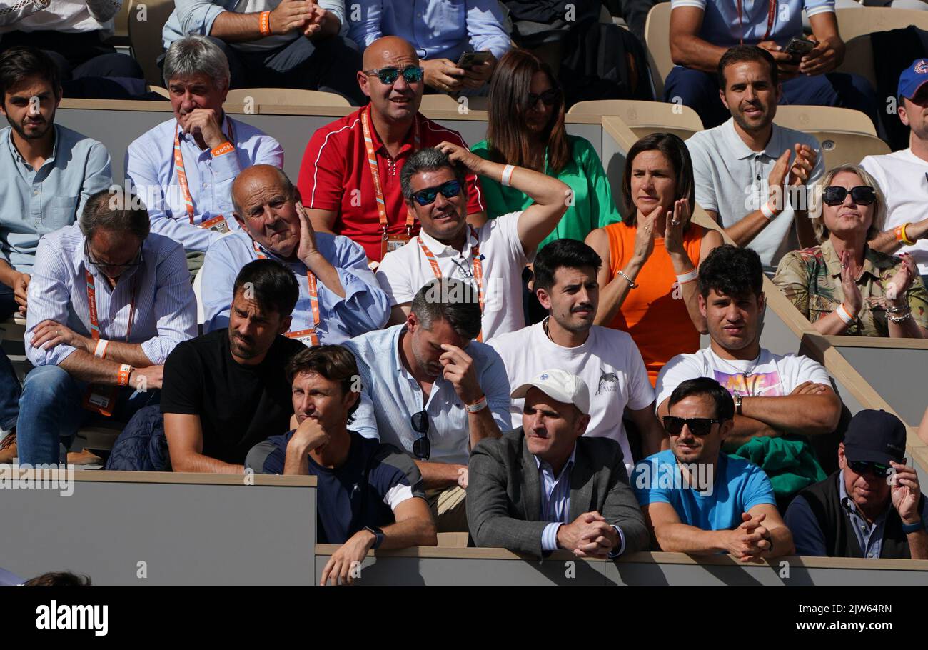Team Alcaraz with coach Juan Carlos Ferrero watching Carlos Alcaraz of ... Team Alcaraz with coach Juan Carlos Ferrero watching Carlos Alcaraz of ...