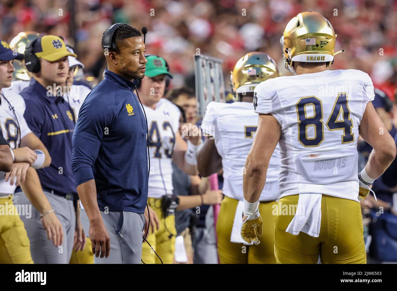 Columbus, Ohio, USA. 3rd Sep, 2022. Notre Dame Fighting Irish head ...