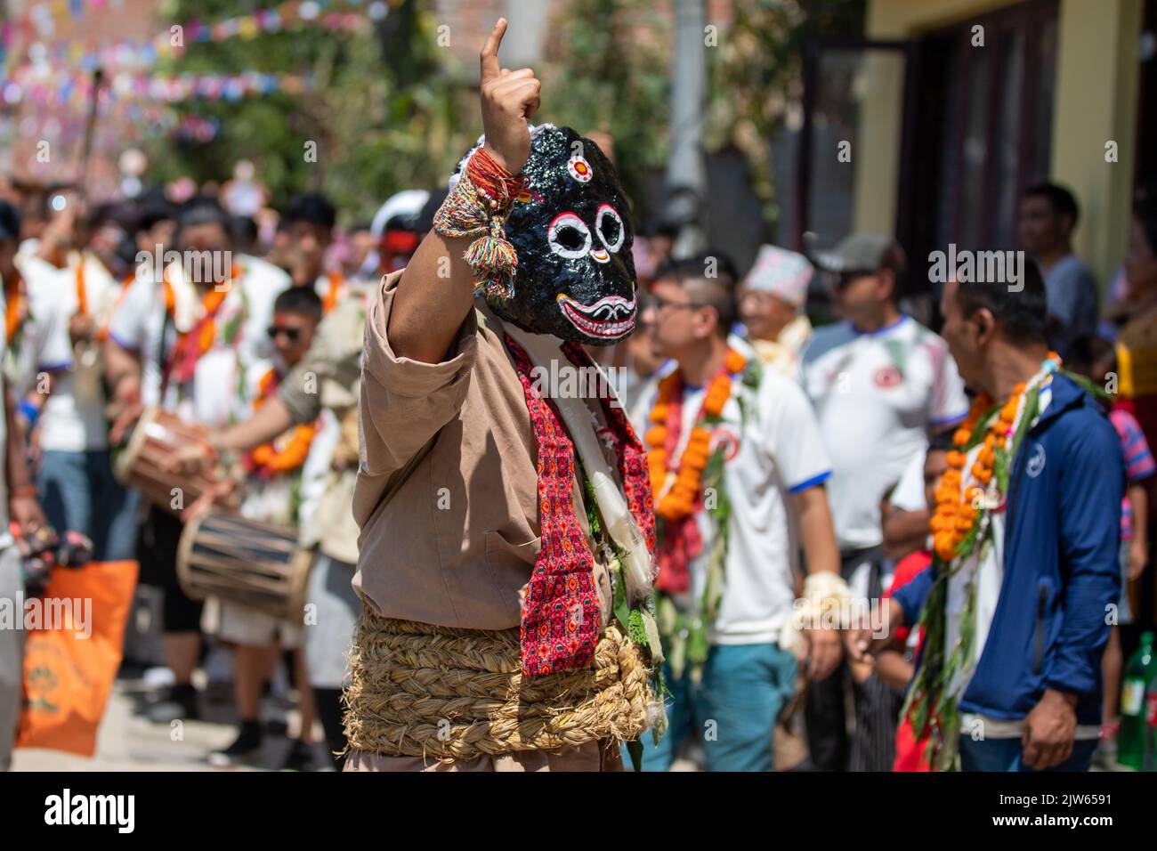 All Souls' Day. Also conscript SAPARU JATRA in Newari. Masks with head ...