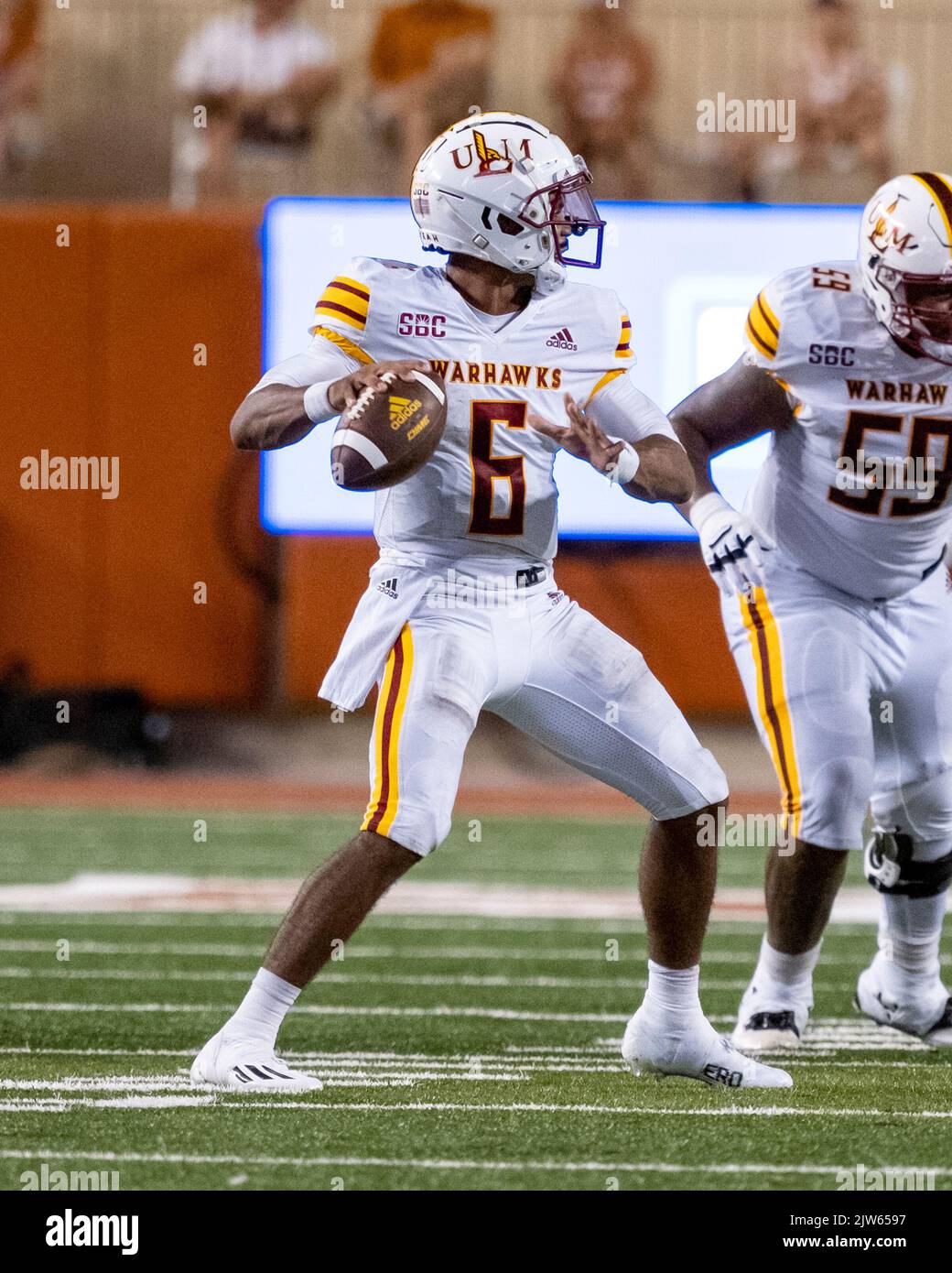 September 9, 2022. Chandler Rogers #6 of the UL Monroe Warhawks in ...