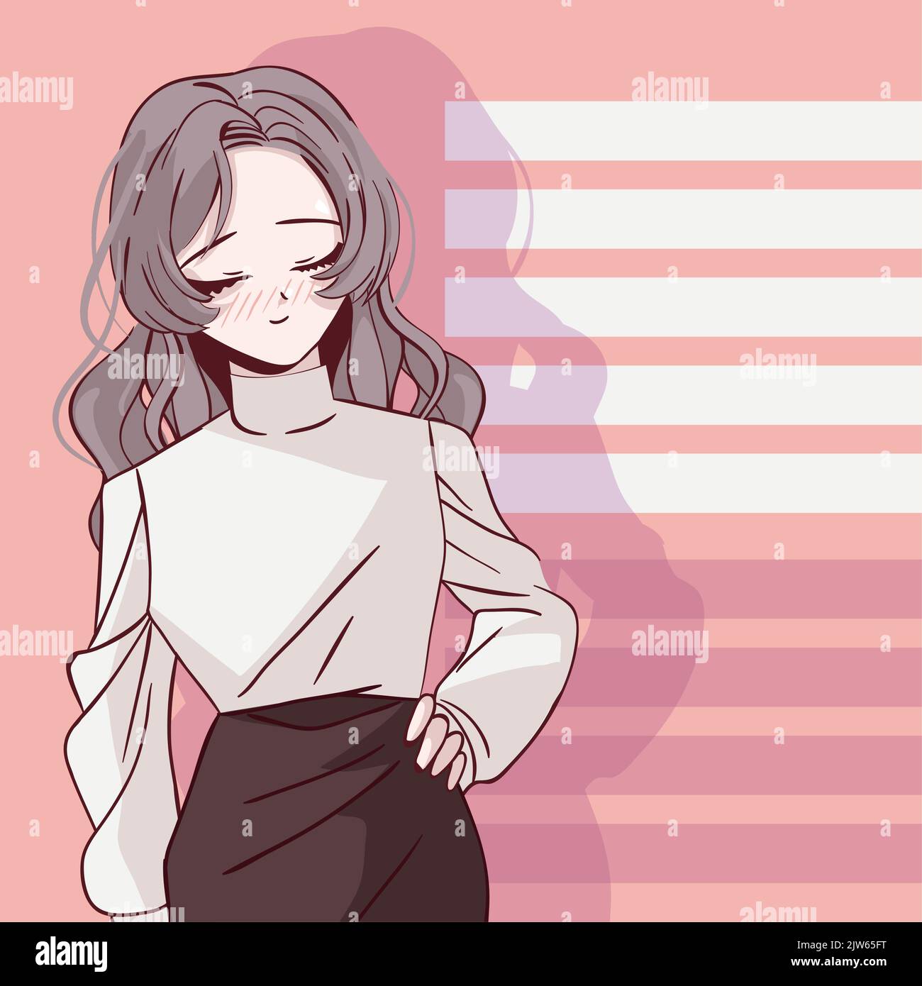 anime woman character Stock Vector Image & Art - Alamy