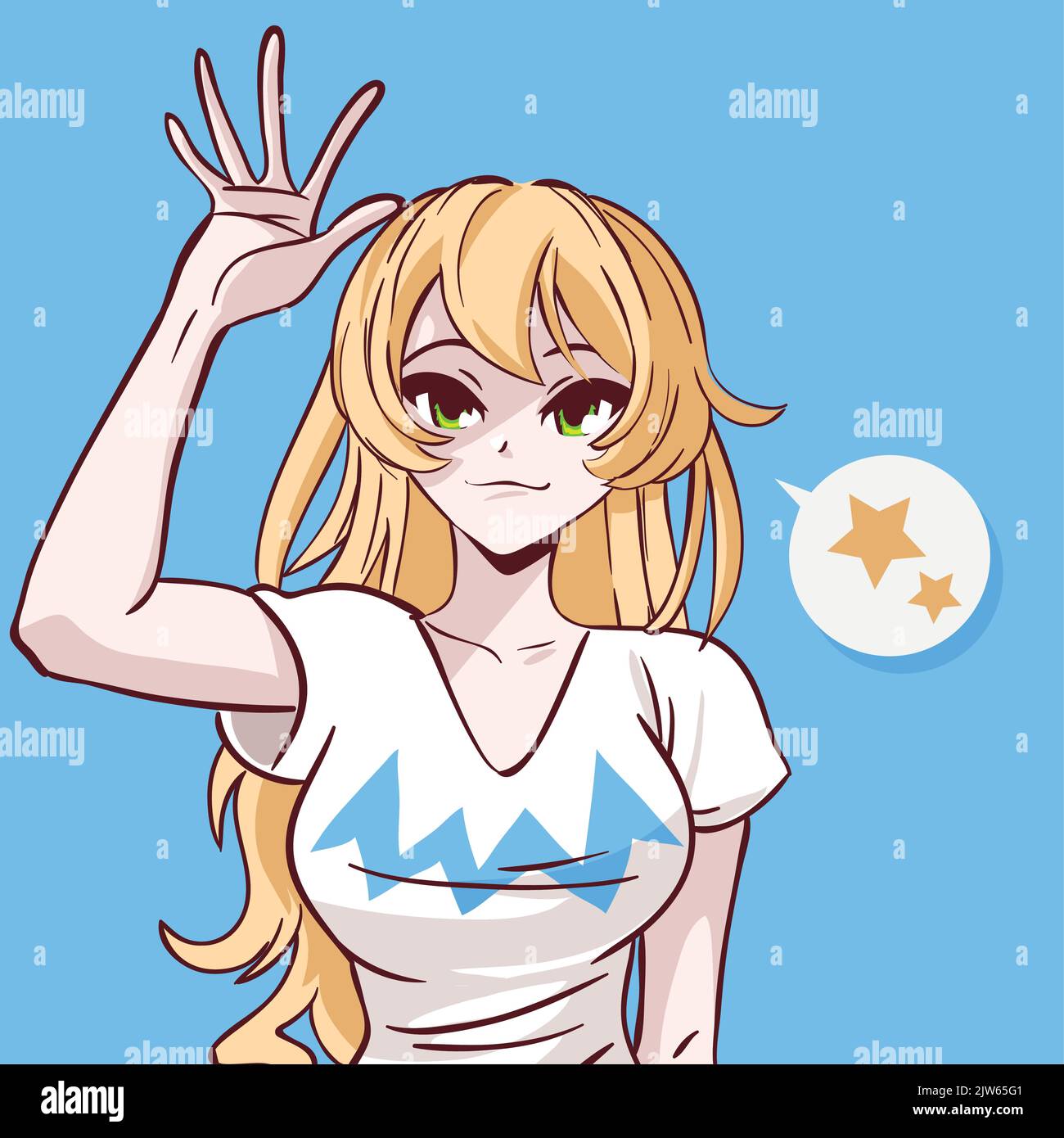 Anime Girl Waving Hand Stock Vector Image And Art Alamy