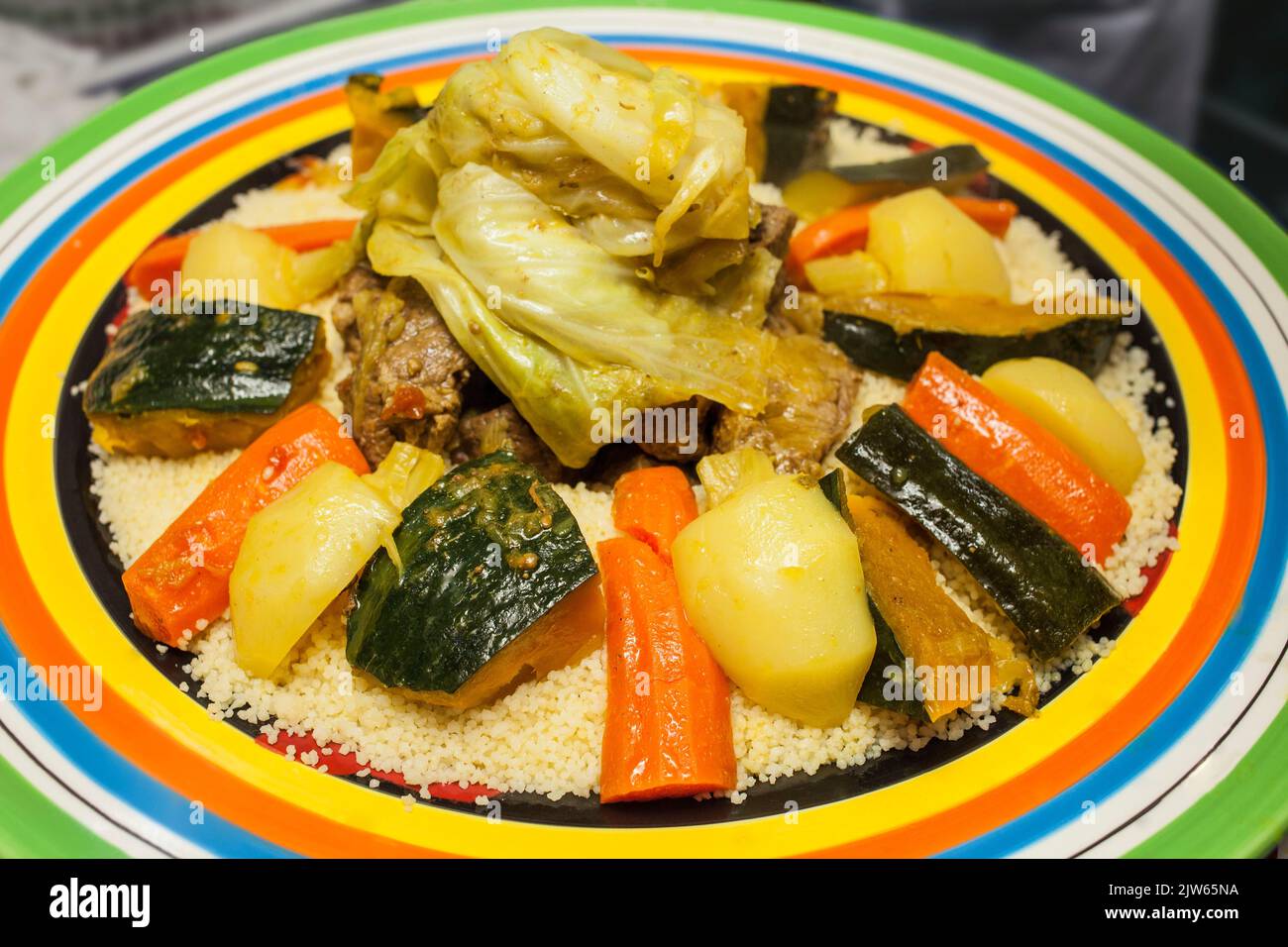 Platter of finished couscous, Moroccan cooking class, Tokyo, Japan ...