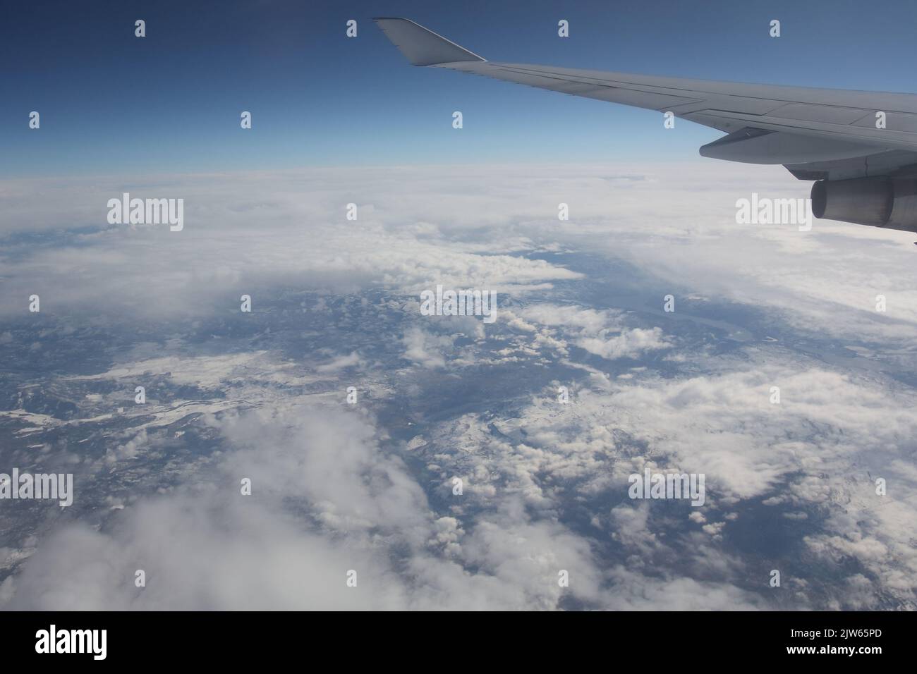 View of Earth during transatlantic flight Stock Photo - Alamy