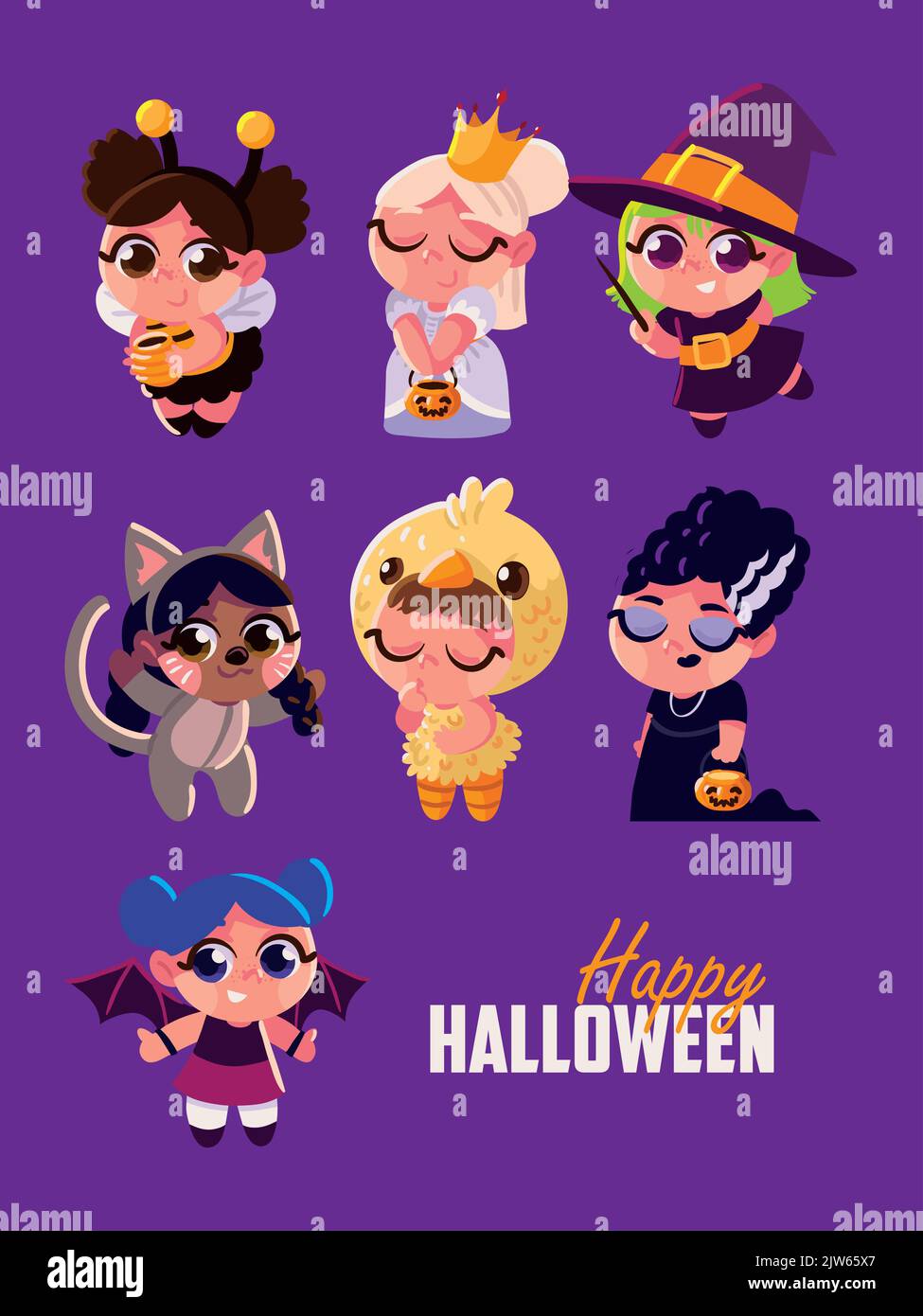 happy halloween costumes Stock Vector Image & Art - Alamy