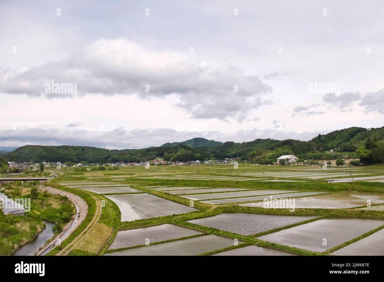 Rice fields Tohoku Japan.tif Stock Photo - Alamy