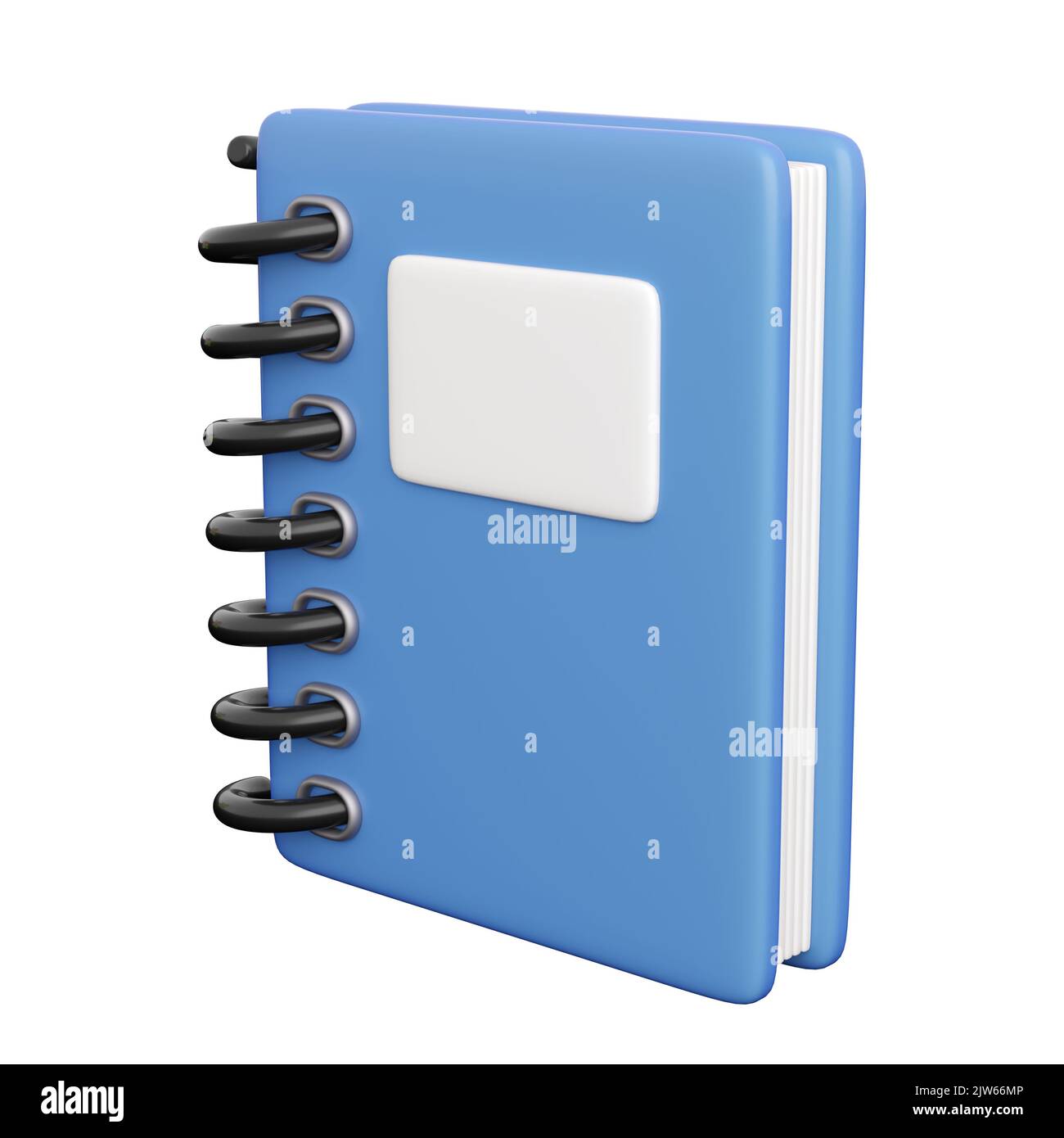 3d blue notebook on spiral. Element for back to school, learning and ...