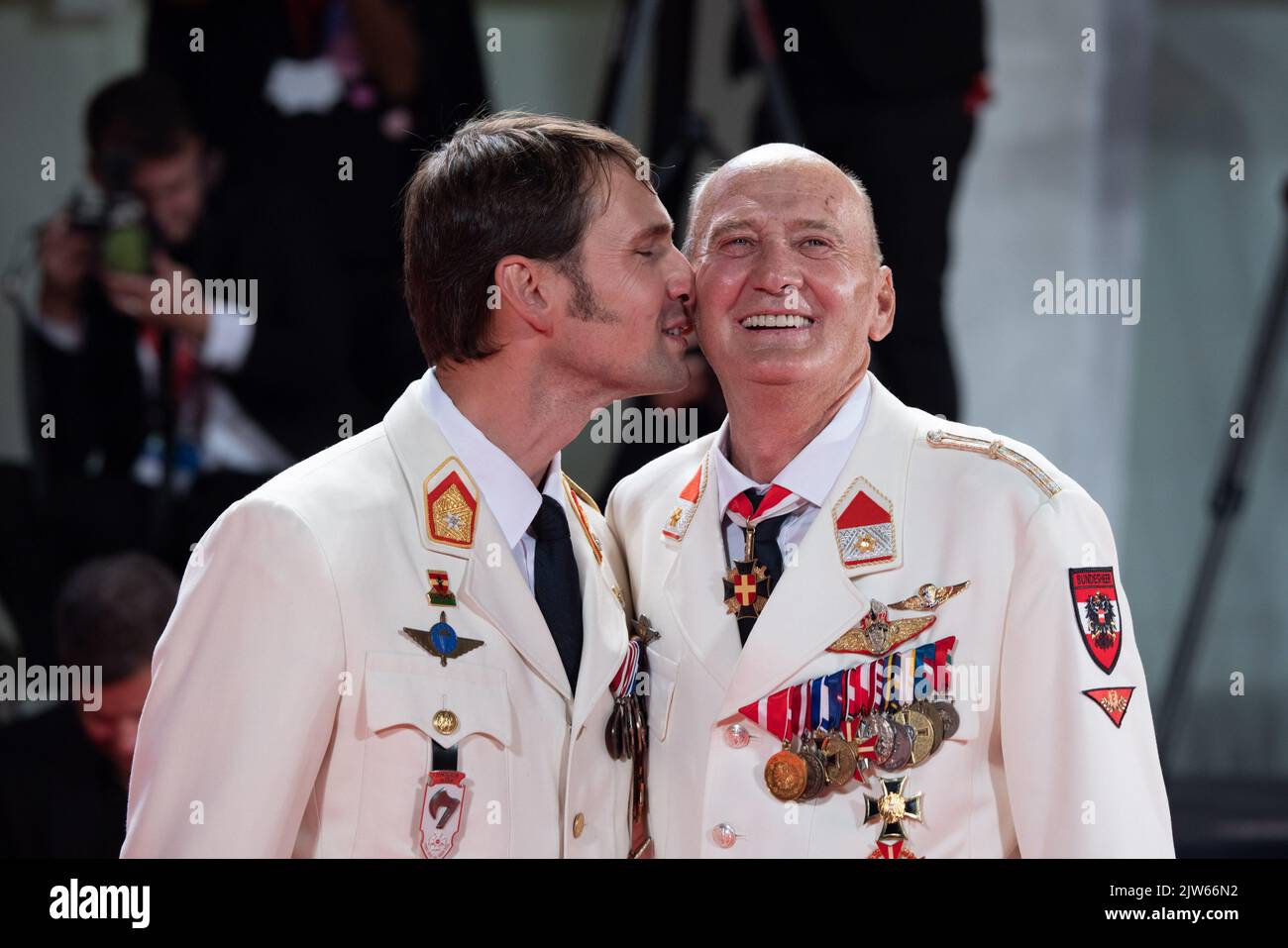 September 3, 2022, Lido di Venezia, Italy: Mario Falak and Charles ...