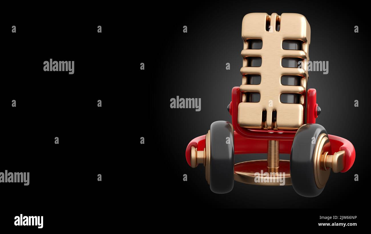 3d microphone and headphone. Cinema, movie, film, entertainment concept ...