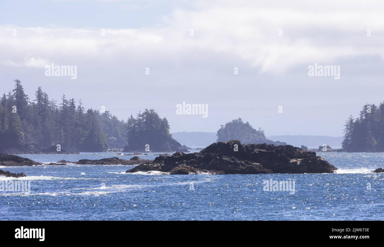 Rugged Rocks on a rocky shore on the West Coast of Pacific Ocean Stock ...