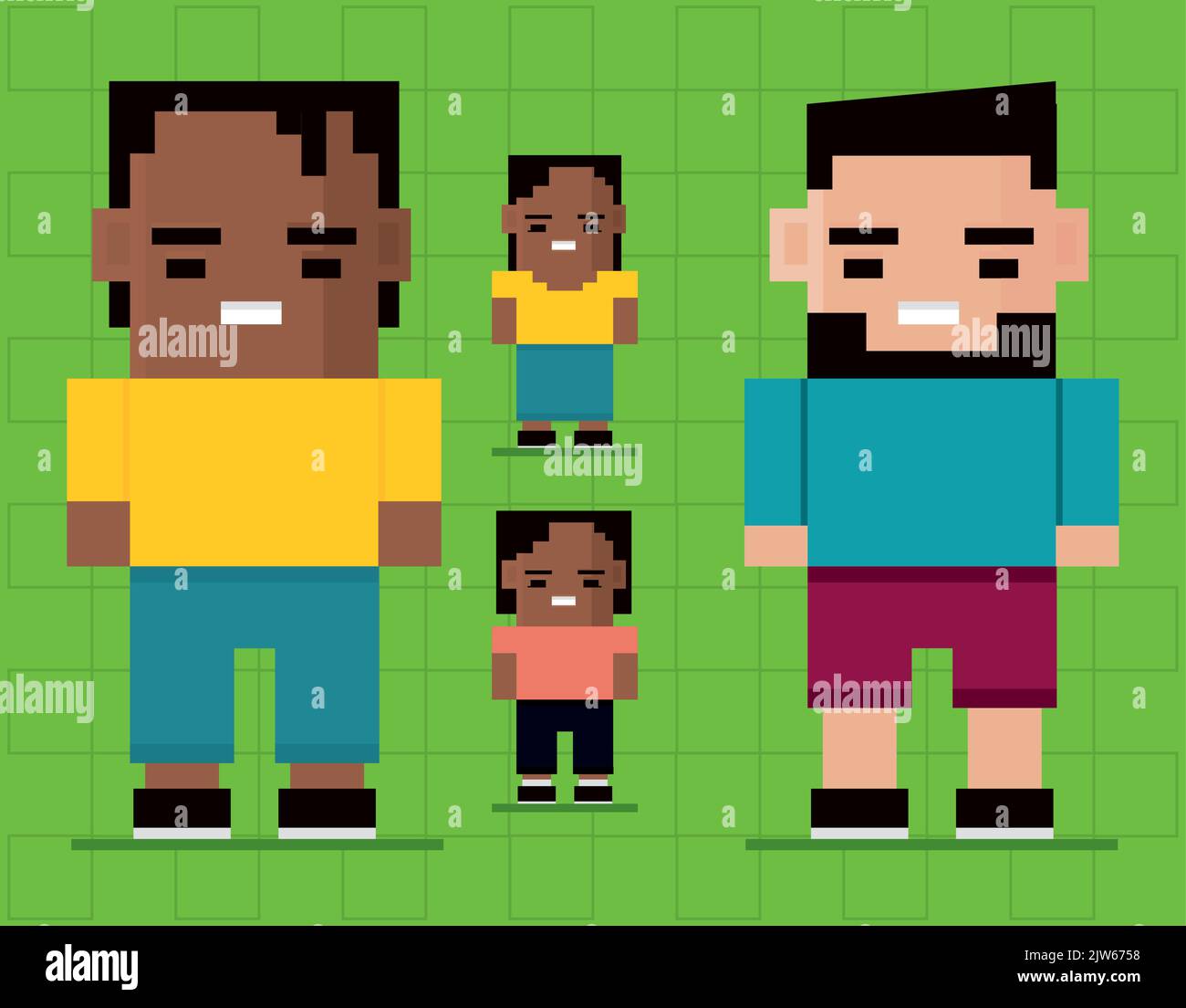 set of people pixel 8 bits Stock Vector Image & Art - Alamy