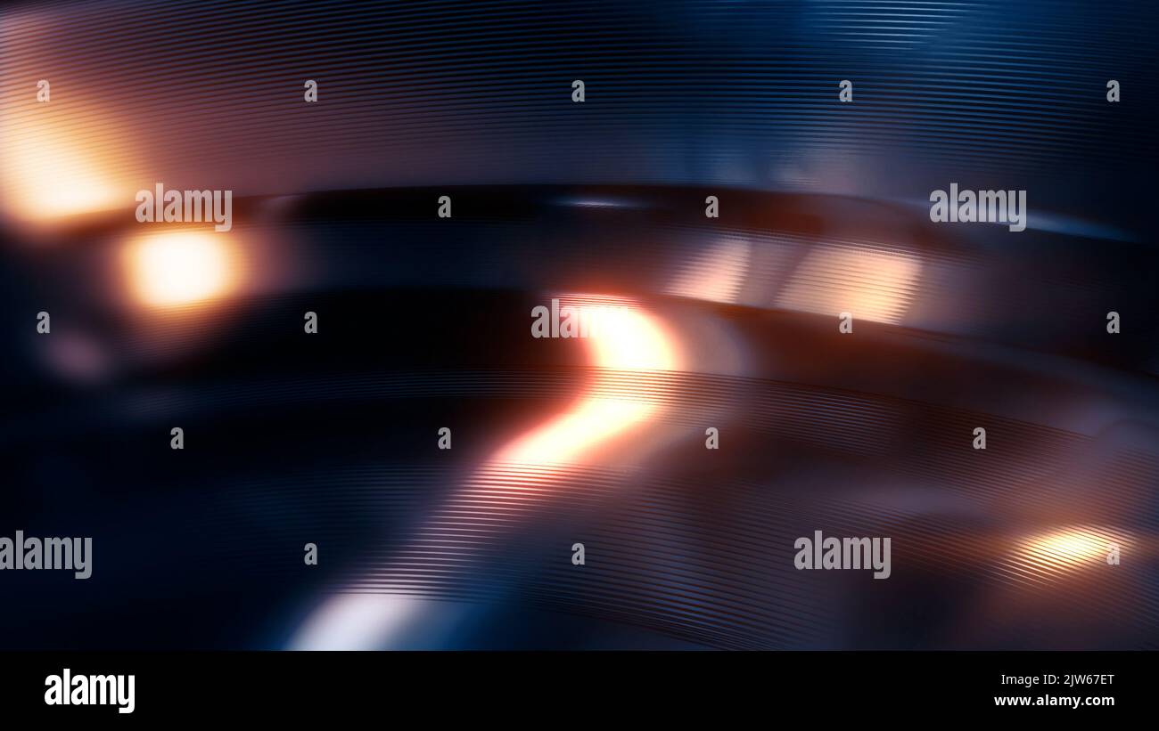 Dark teal or blue background with orange light - digital reflective ...