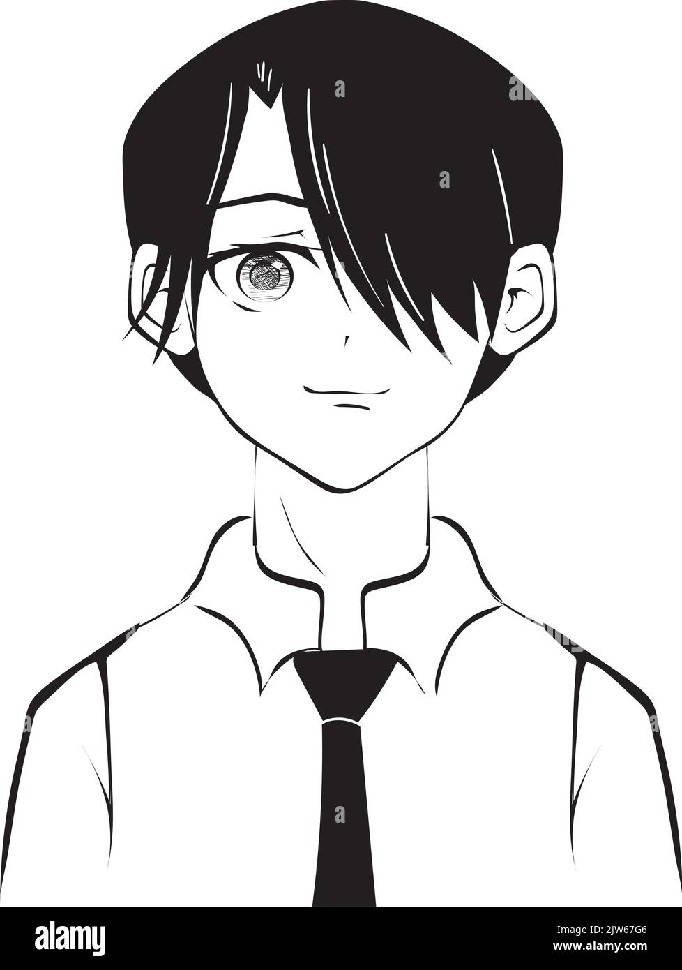 Cute anime boy Black and White Stock Photos & Images - Alamy
