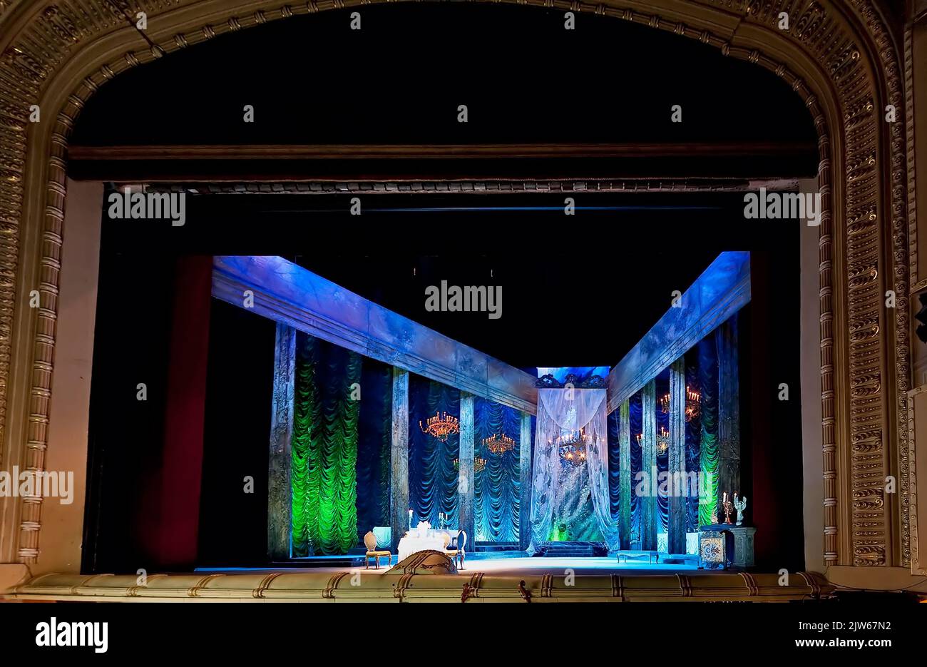 The view to the stage in Taras Shevchenko Ukrainian National Opera ...