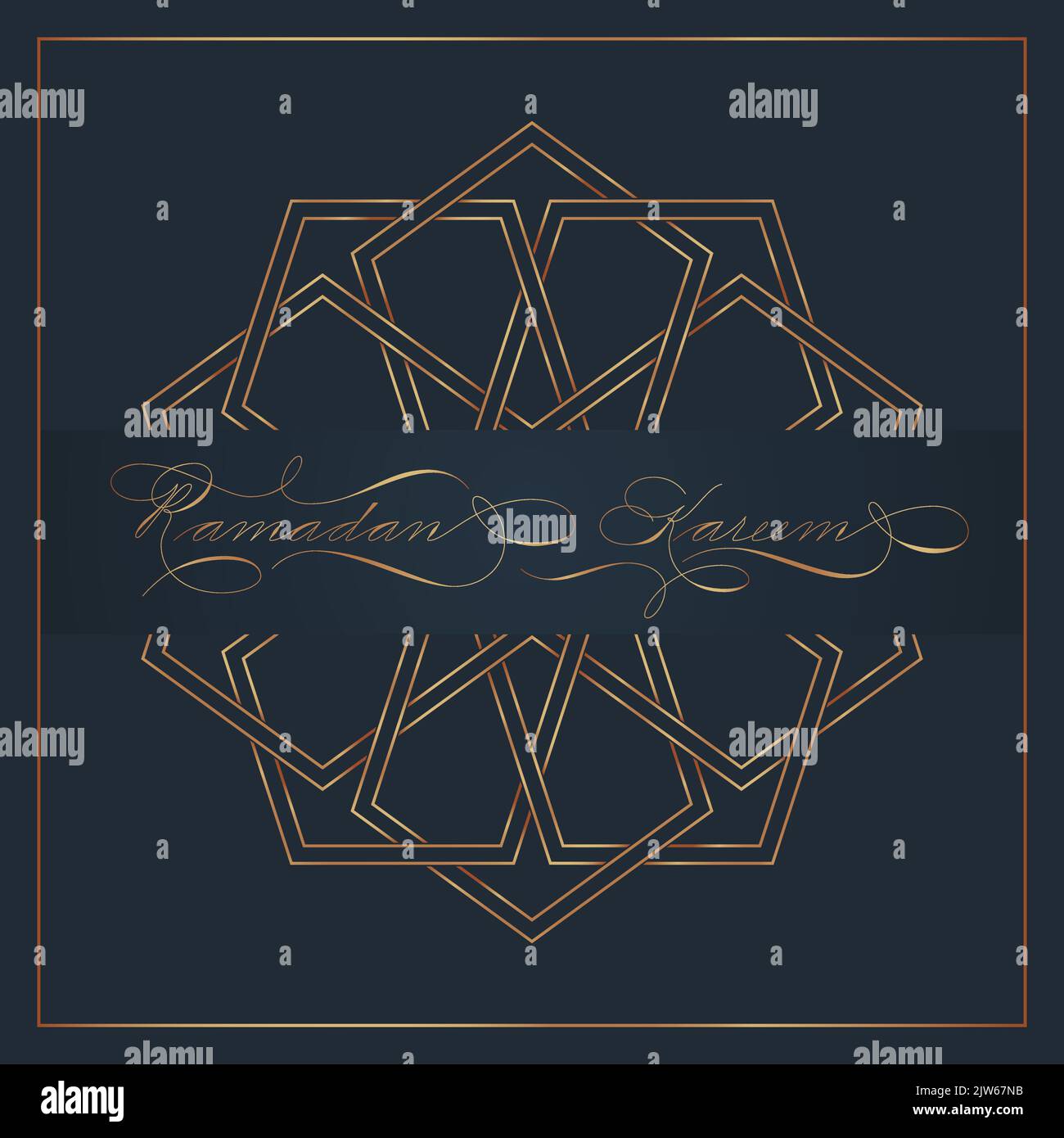 Ramadan card with gold mosaic and calligraphy Stock Vector Image & Art ...