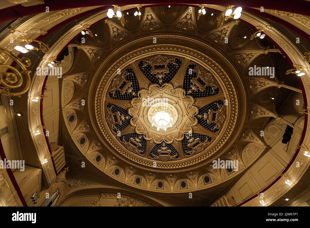 Ceiling of The Taras Shevchenko Ukrainian National Opera House in Kyiv ...