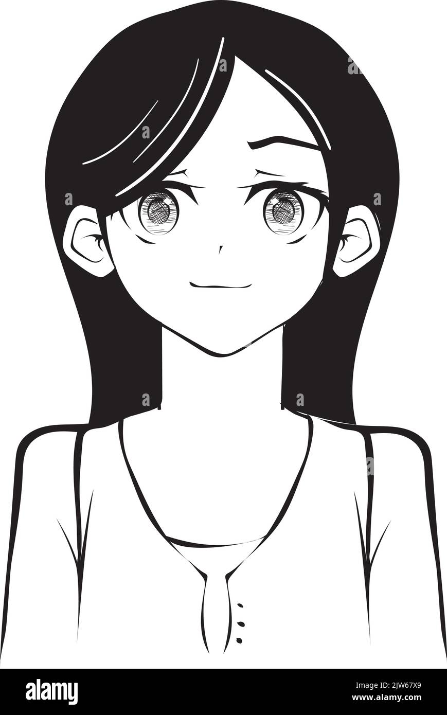 anime woman icon Stock Vector Image & Art - Alamy