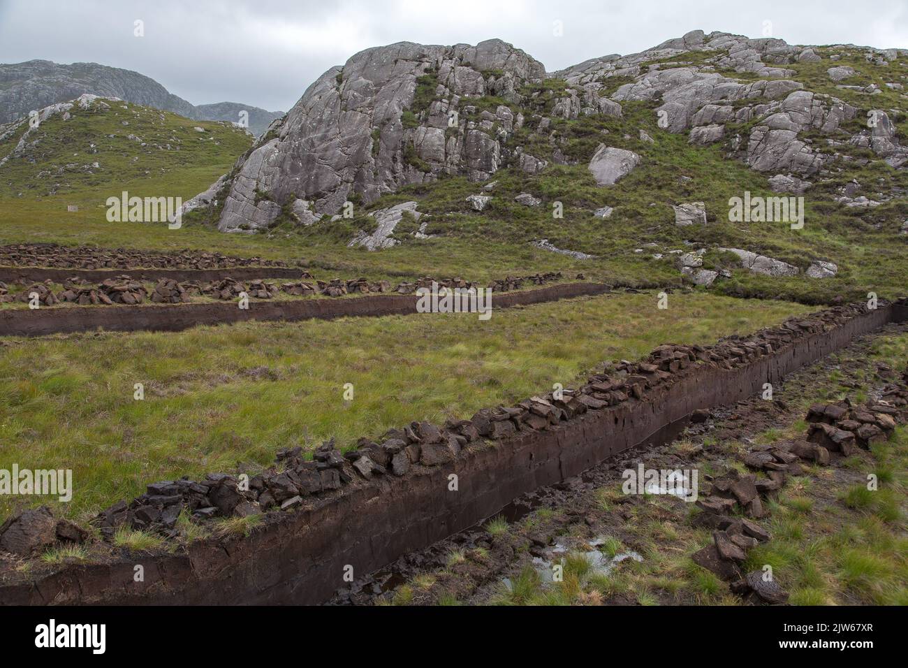 Peat cutting, Uig, Lewis, Isle of Lewis, Hebrides, Outer Hebrides ...