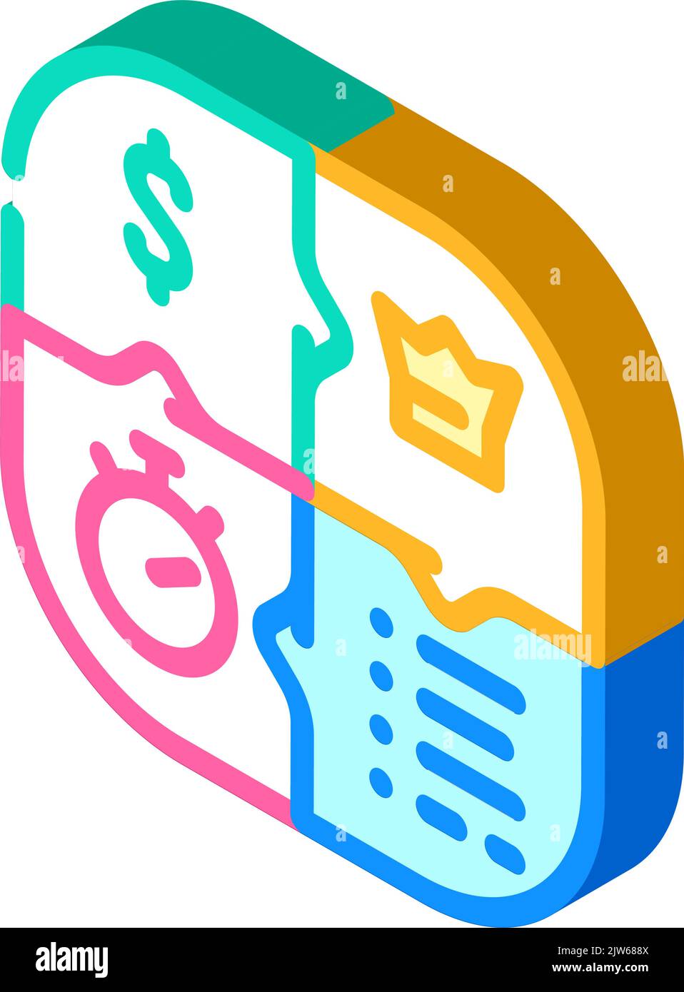 bant budget authority needs timeline isometric icon vector illustration ...