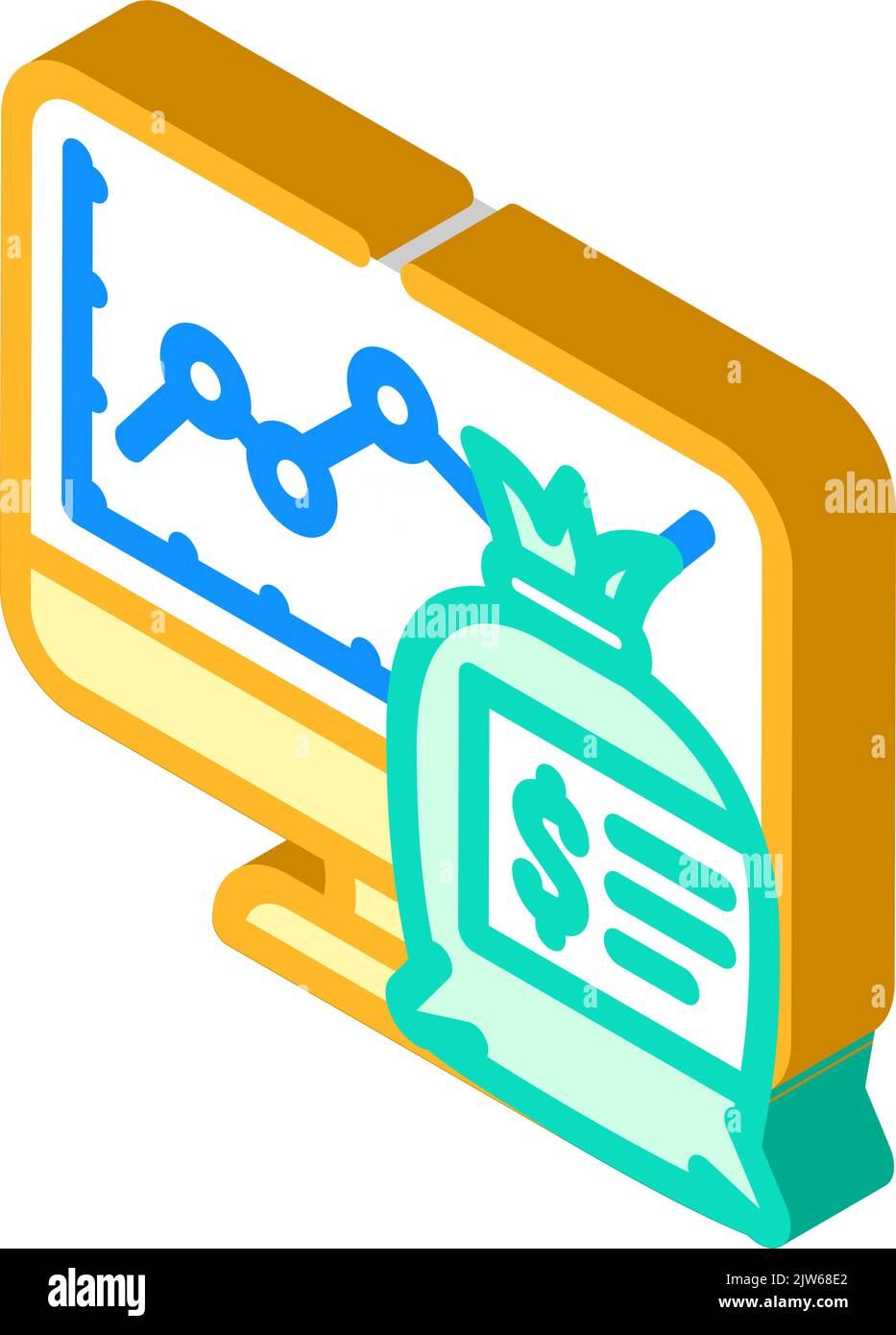 roi increase isometric icon vector illustration Stock Vector Image ...