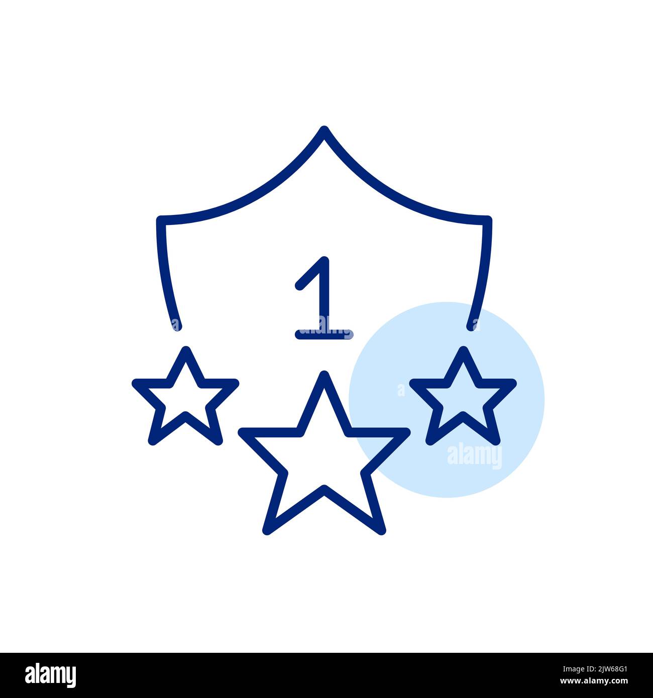 1st place shield with stars. Pixel perfect, editable stroke line art ...