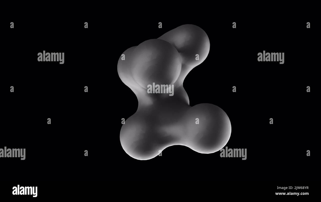 Black meta balls spheres transition deformation process 3d animation ...