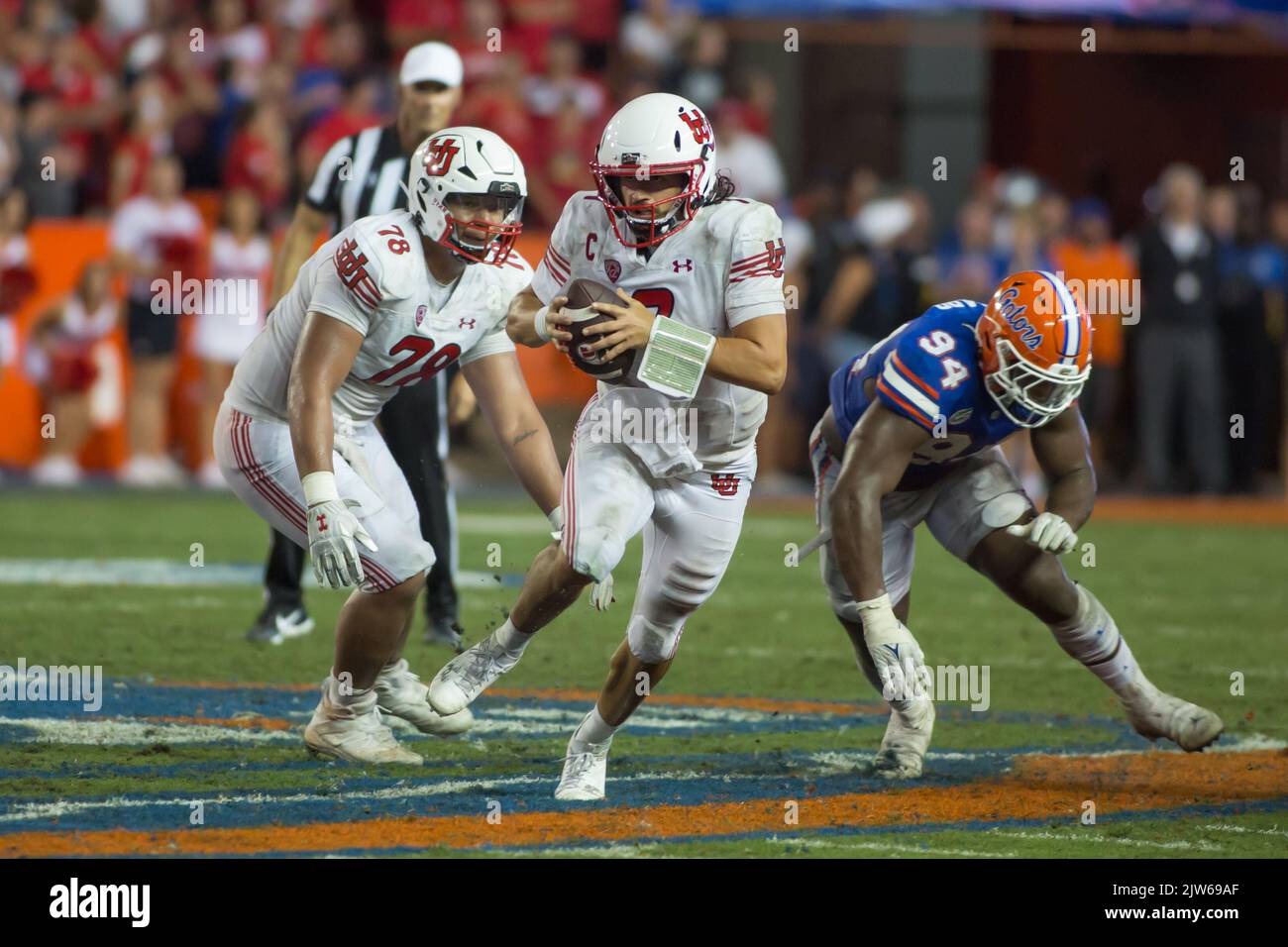 September 3, 2022: Utah Utes quarterback Cameron Rising (7) scrabbles ...