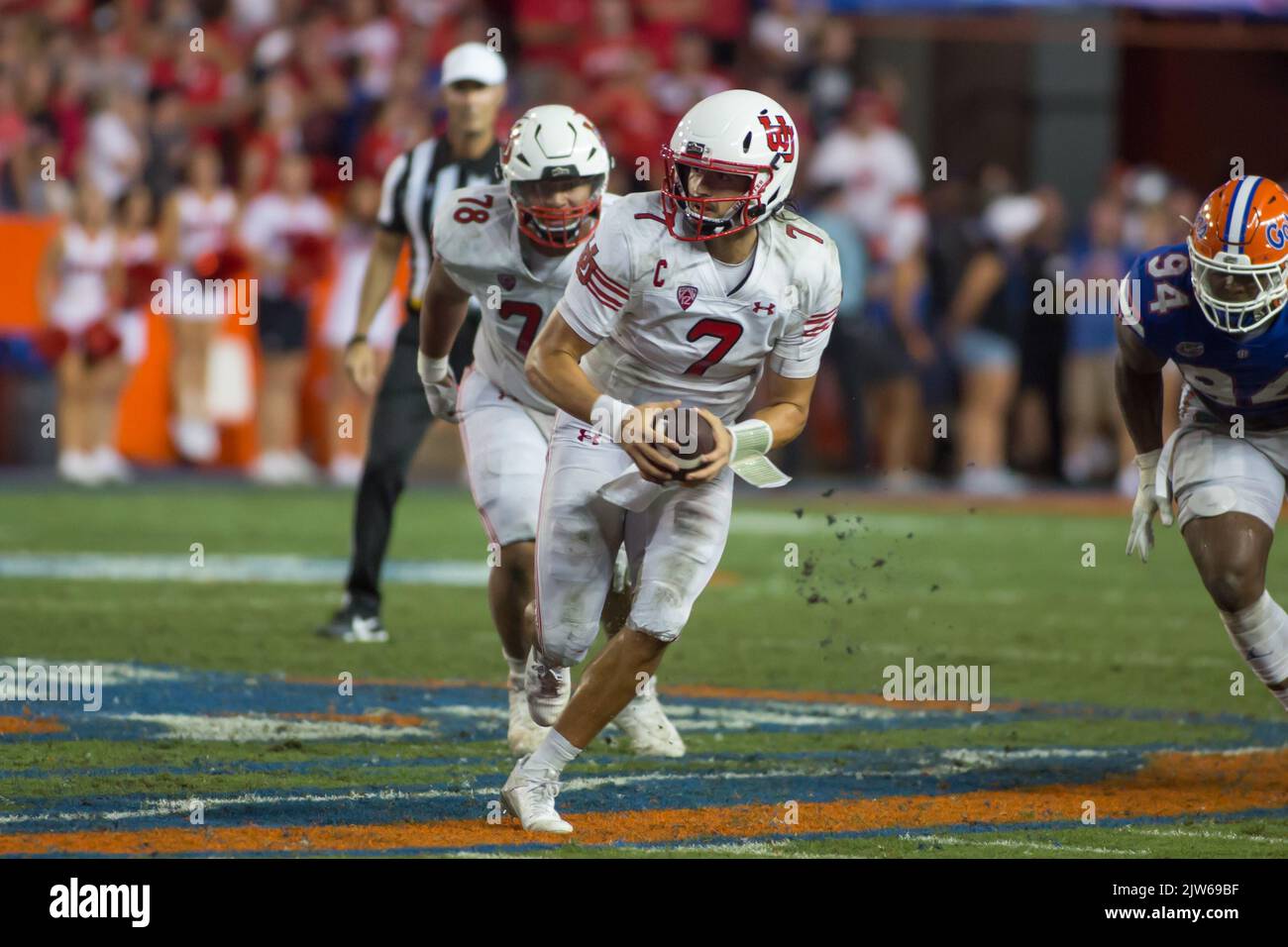 September 3, 2022: Utah Utes quarterback Cameron Rising (7) scrabbles ...