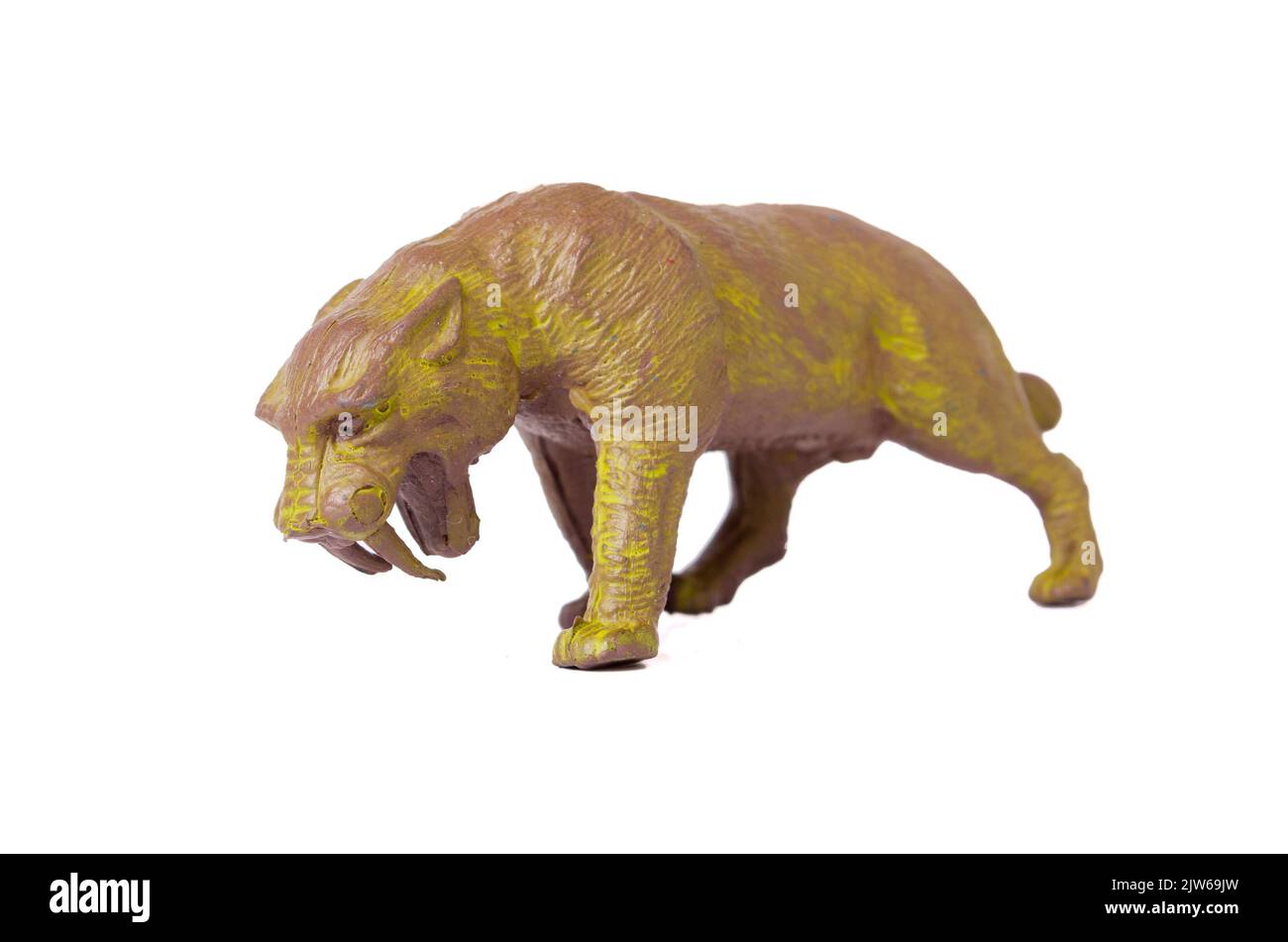 Sabre Toothed Tiger plastic toy Stock Photo - Alamy