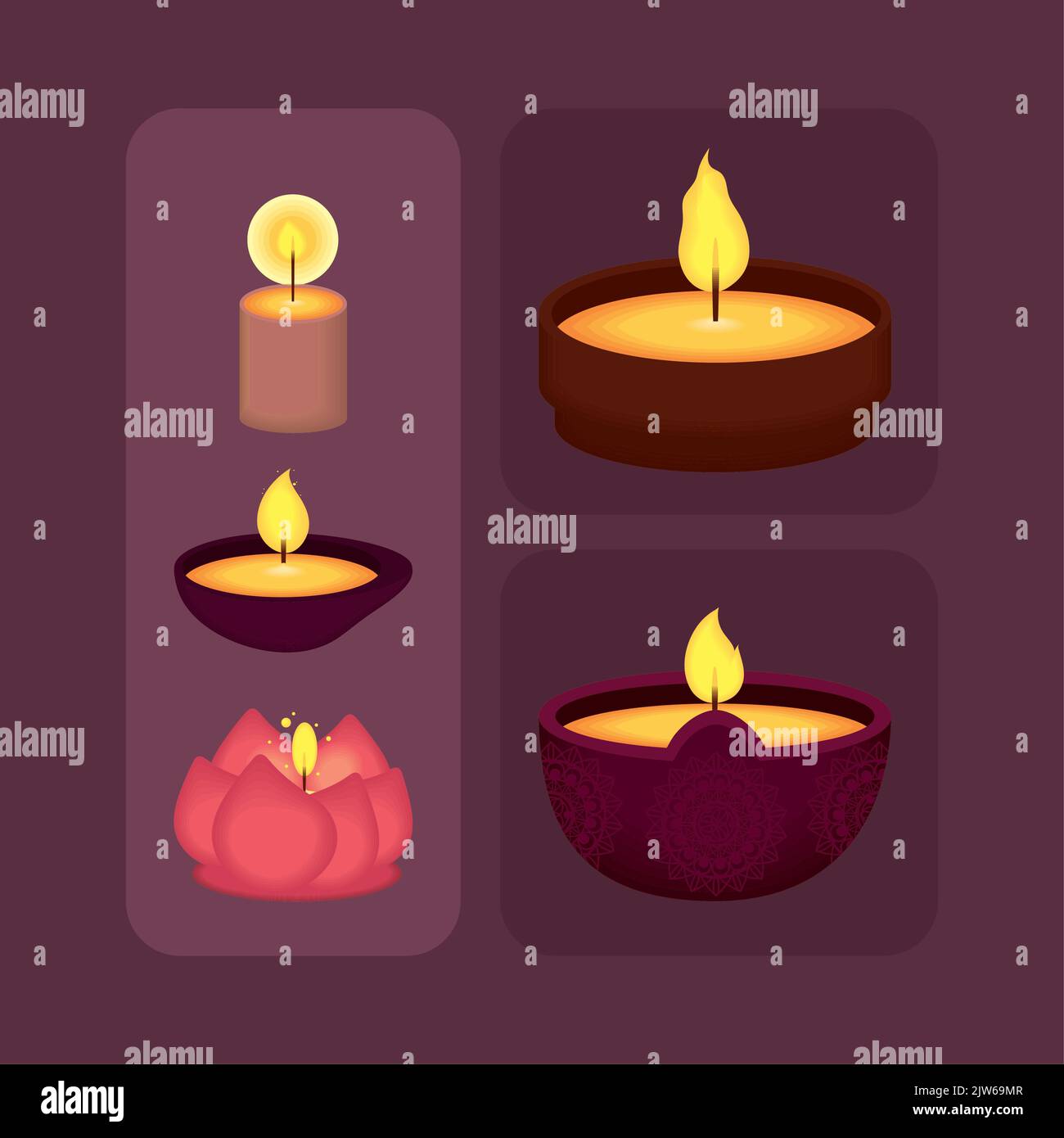 diwali diya lamps Stock Vector Image & Art - Alamy
