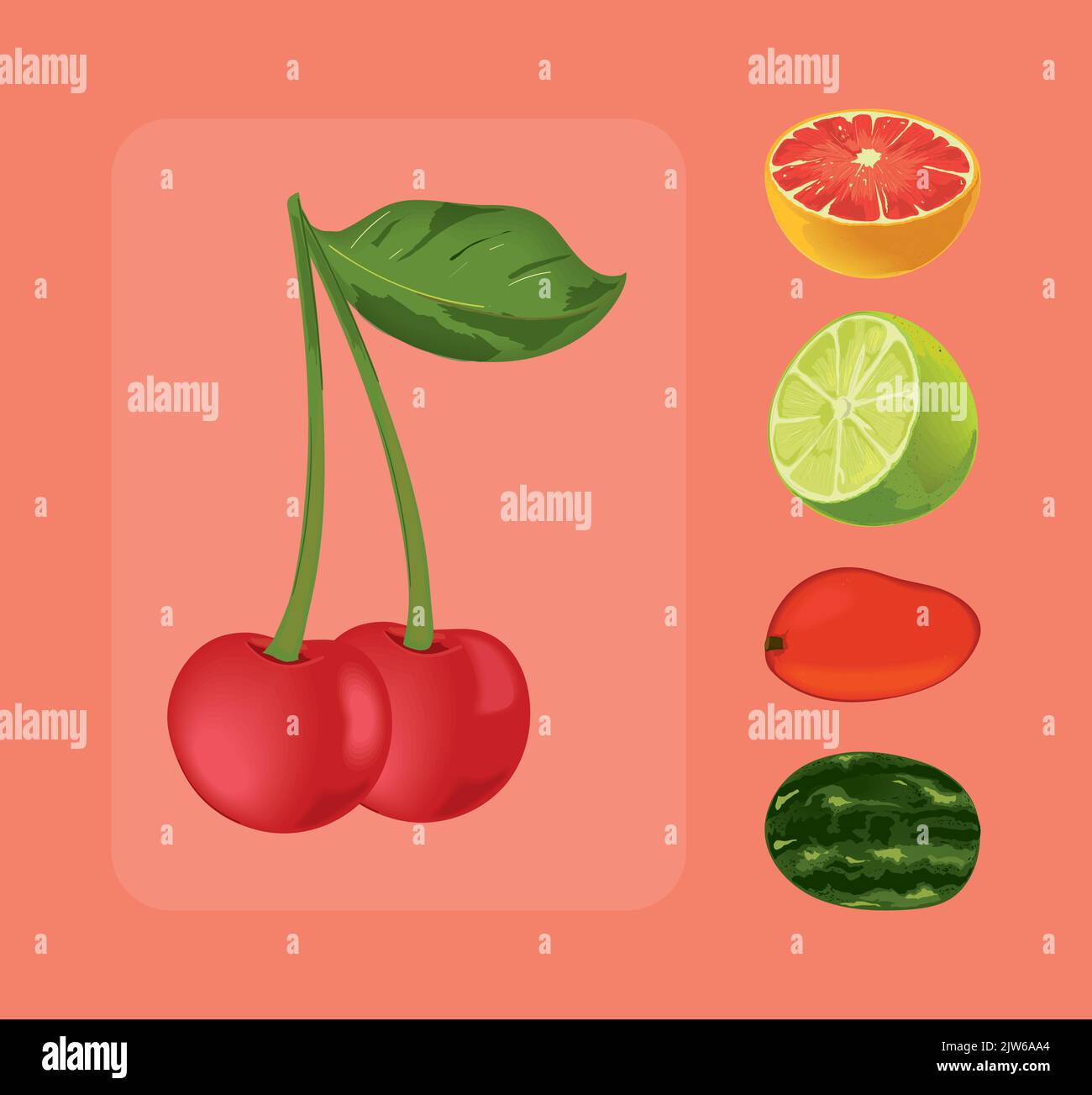 set of fruits realistic Stock Vector Image & Art - Alamy