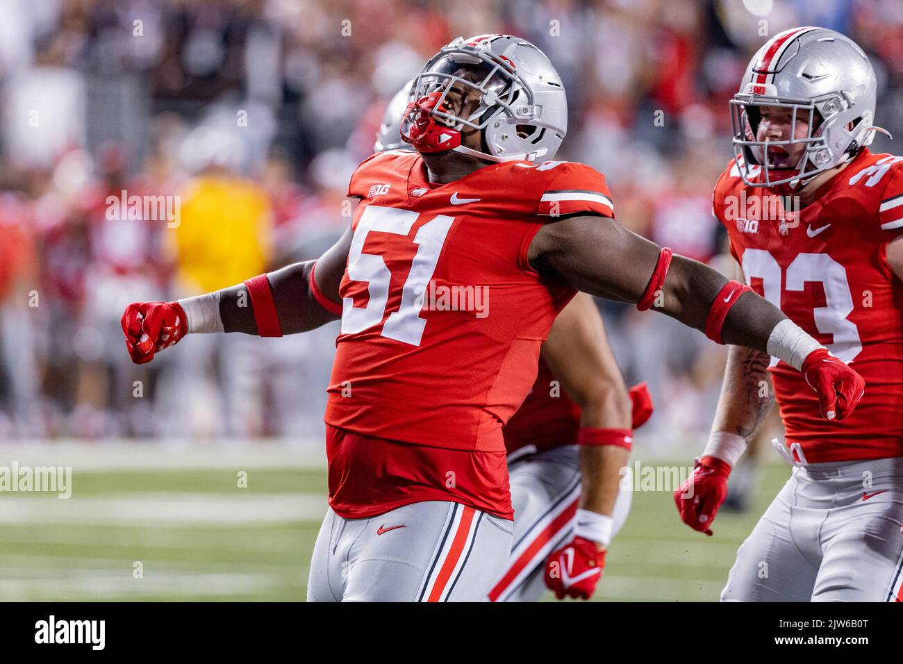 Columbus, Ohio, USA. 3rd Sep, 2022. Ohio State Buckeyes defensive ...