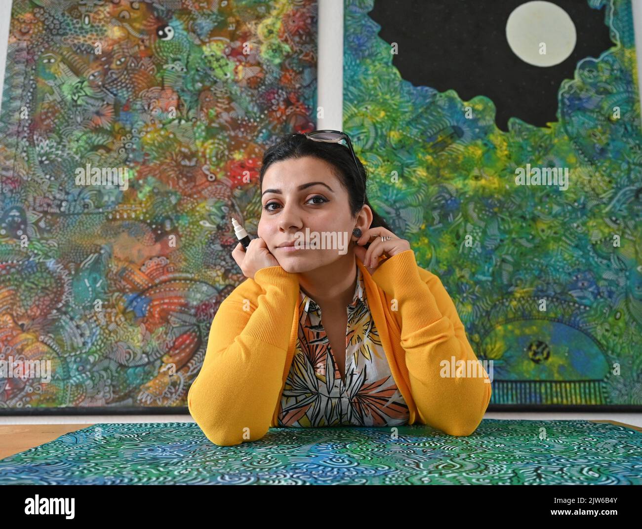 29 August 2022, Brandenburg, Frankfurt (Oder): Lava Mouslam, artist, is ...