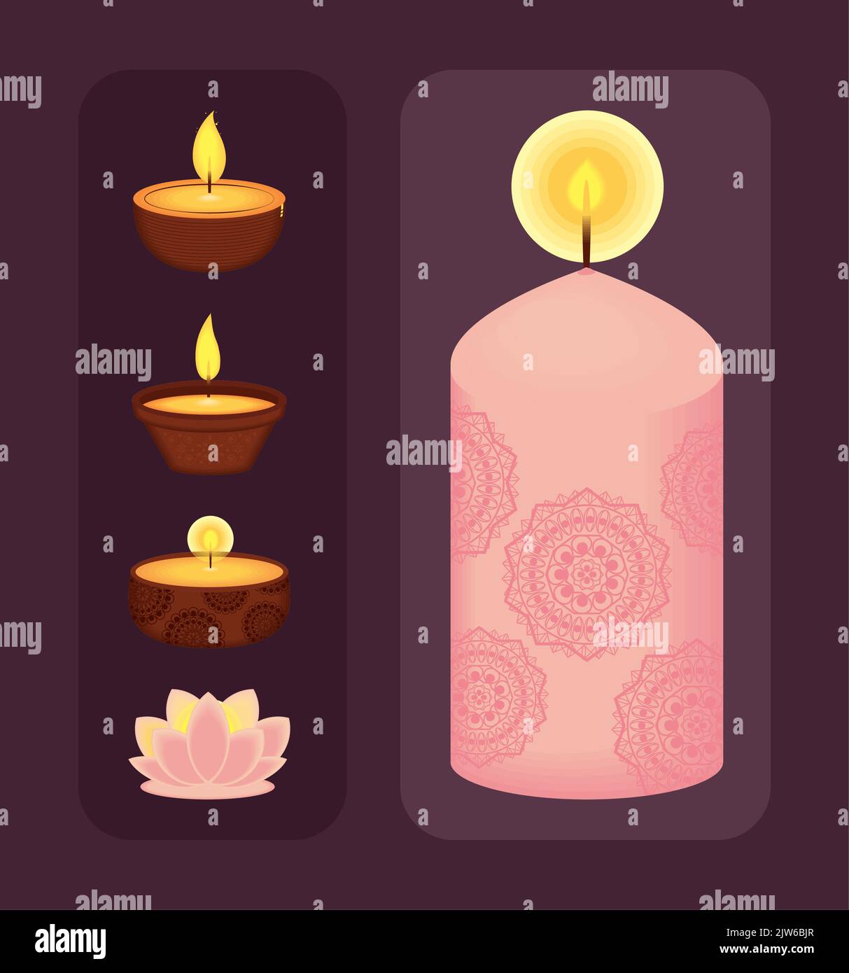 Set diwali lamps Stock Vector Images - Alamy