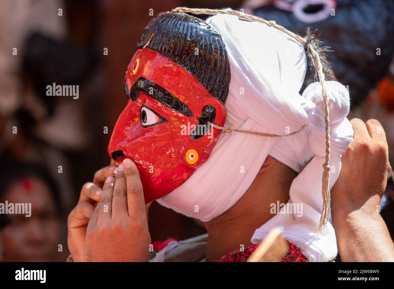 All Souls' Day. Also conscript SAPARU JATRA in Newari. Masks with head ...