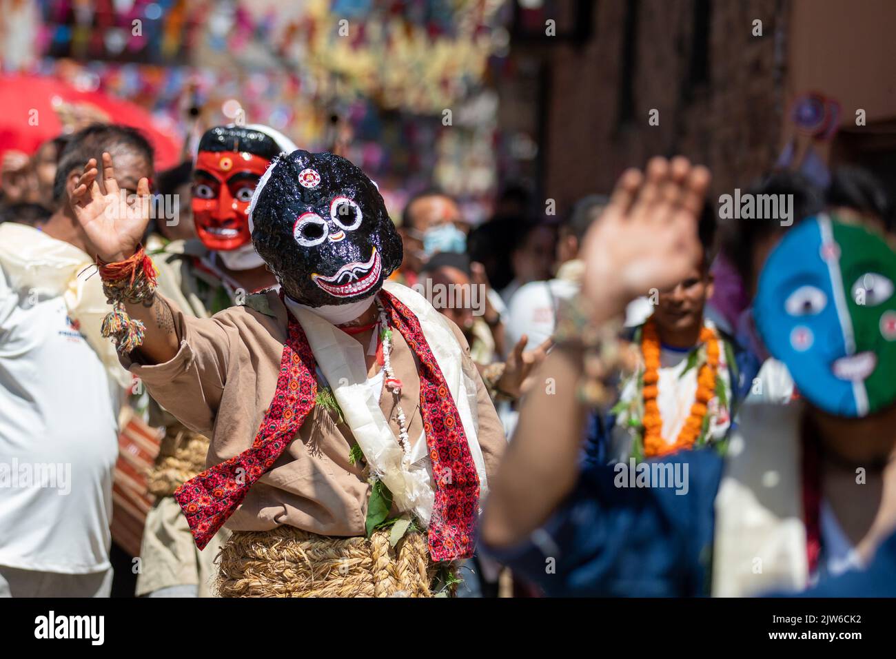 All Souls' Day. Also conscript SAPARU JATRA in Newari. Masks with head ...