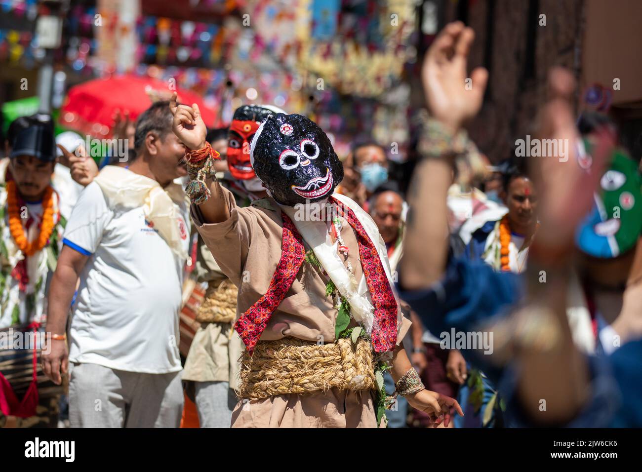 All Souls' Day. Also conscript SAPARU JATRA in Newari. Masks with head ...