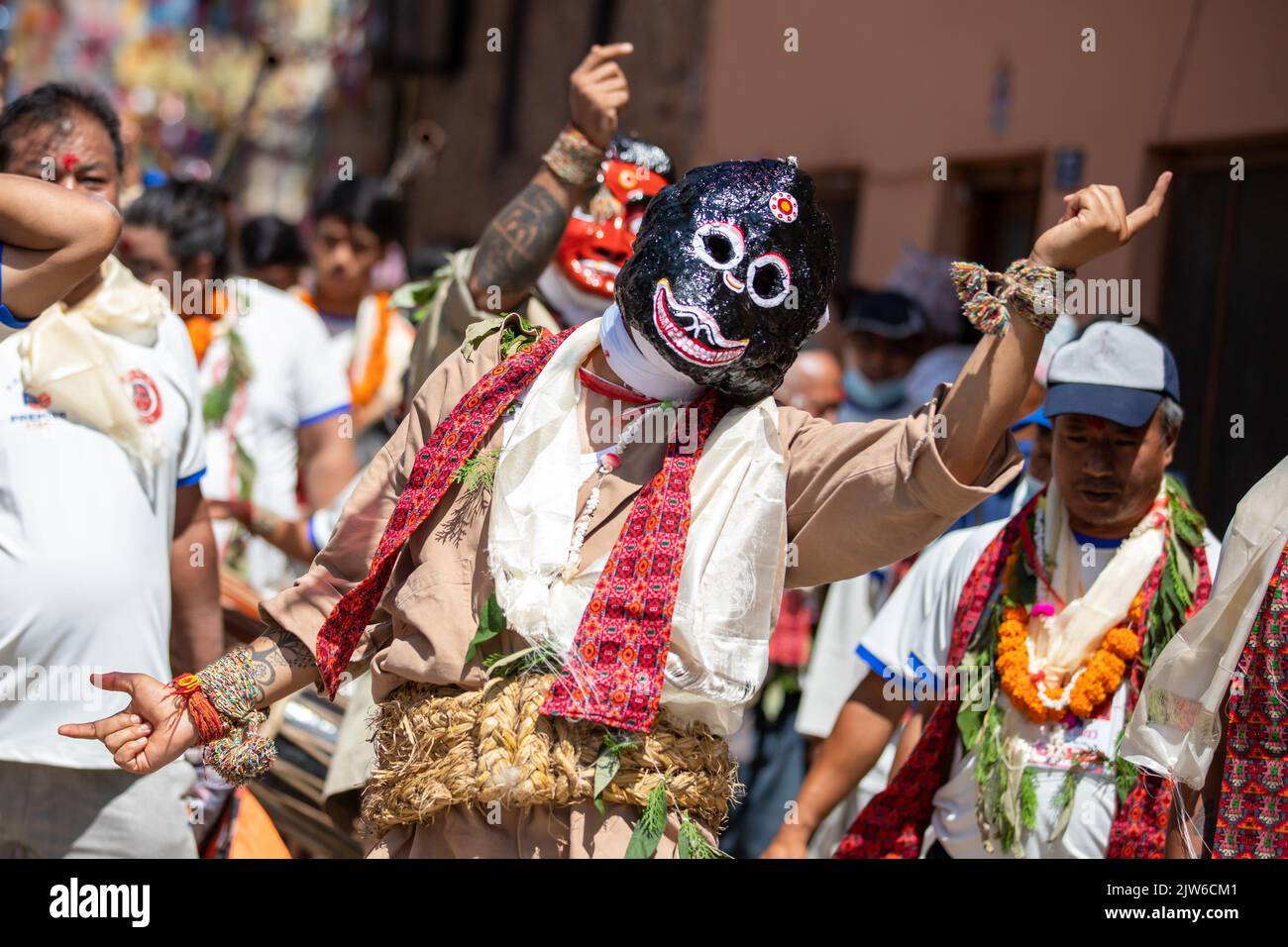 All Souls' Day. Also conscript SAPARU JATRA in Newari. Masks with head ...