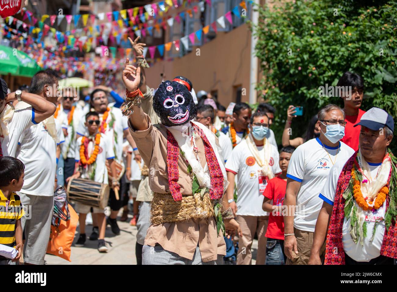 All Souls' Day. Also conscript SAPARU JATRA in Newari. Masks with head ...