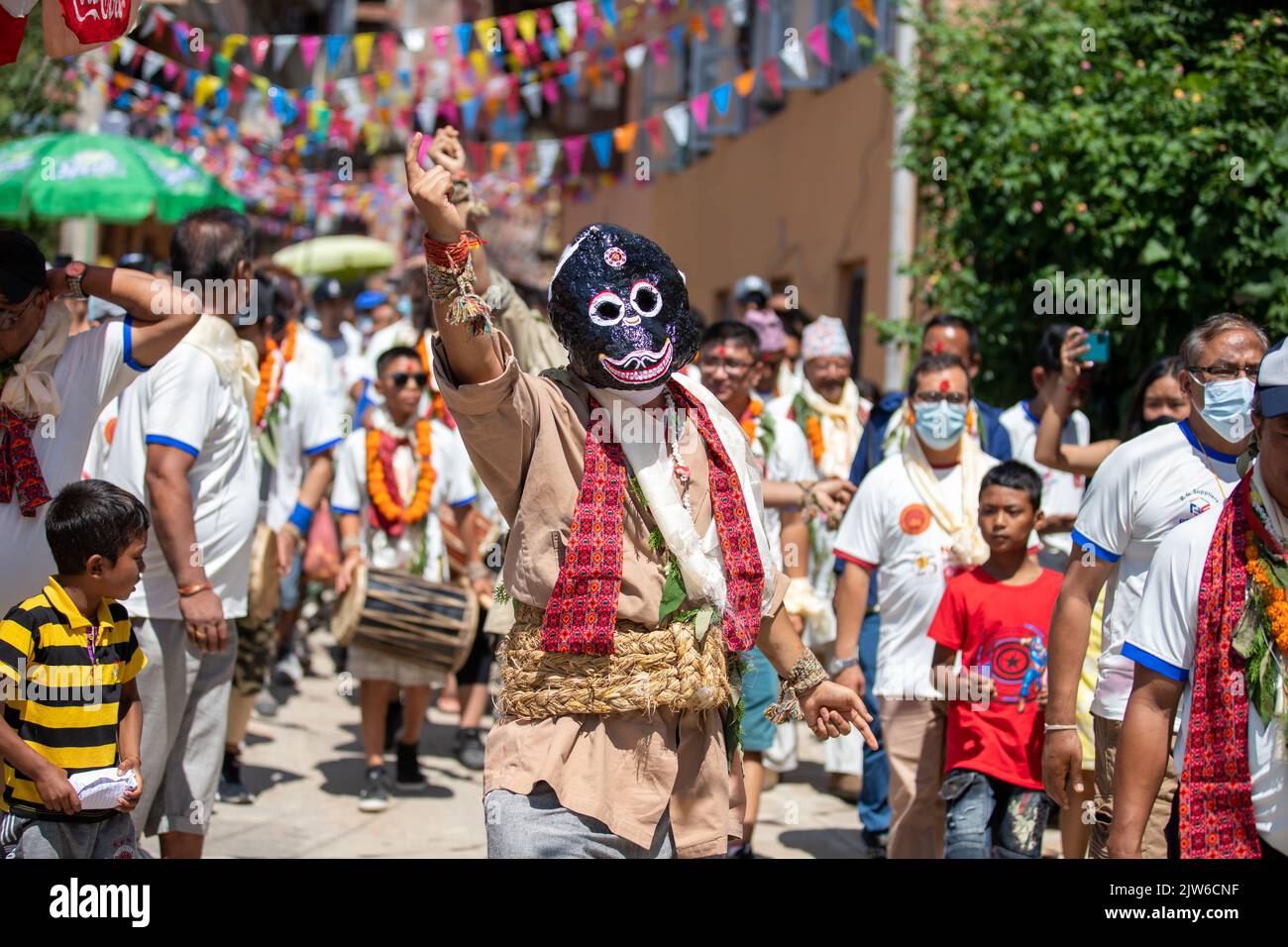 All Souls' Day. Also conscript SAPARU JATRA in Newari. Masks with head ...