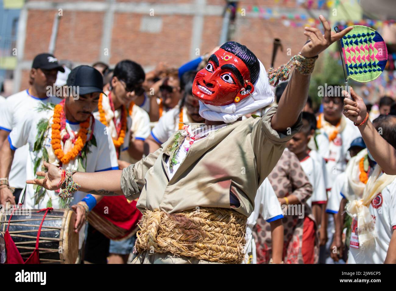 All Souls' Day. Also conscript SAPARU JATRA in Newari. Masks with head ...