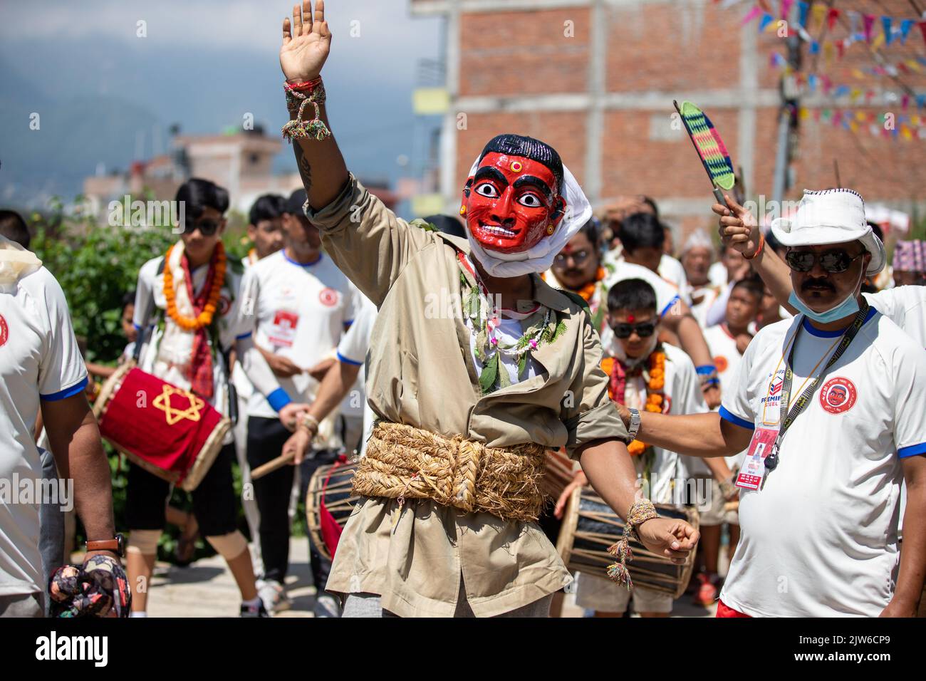 All Souls' Day. Also conscript SAPARU JATRA in Newari. Masks with head ...