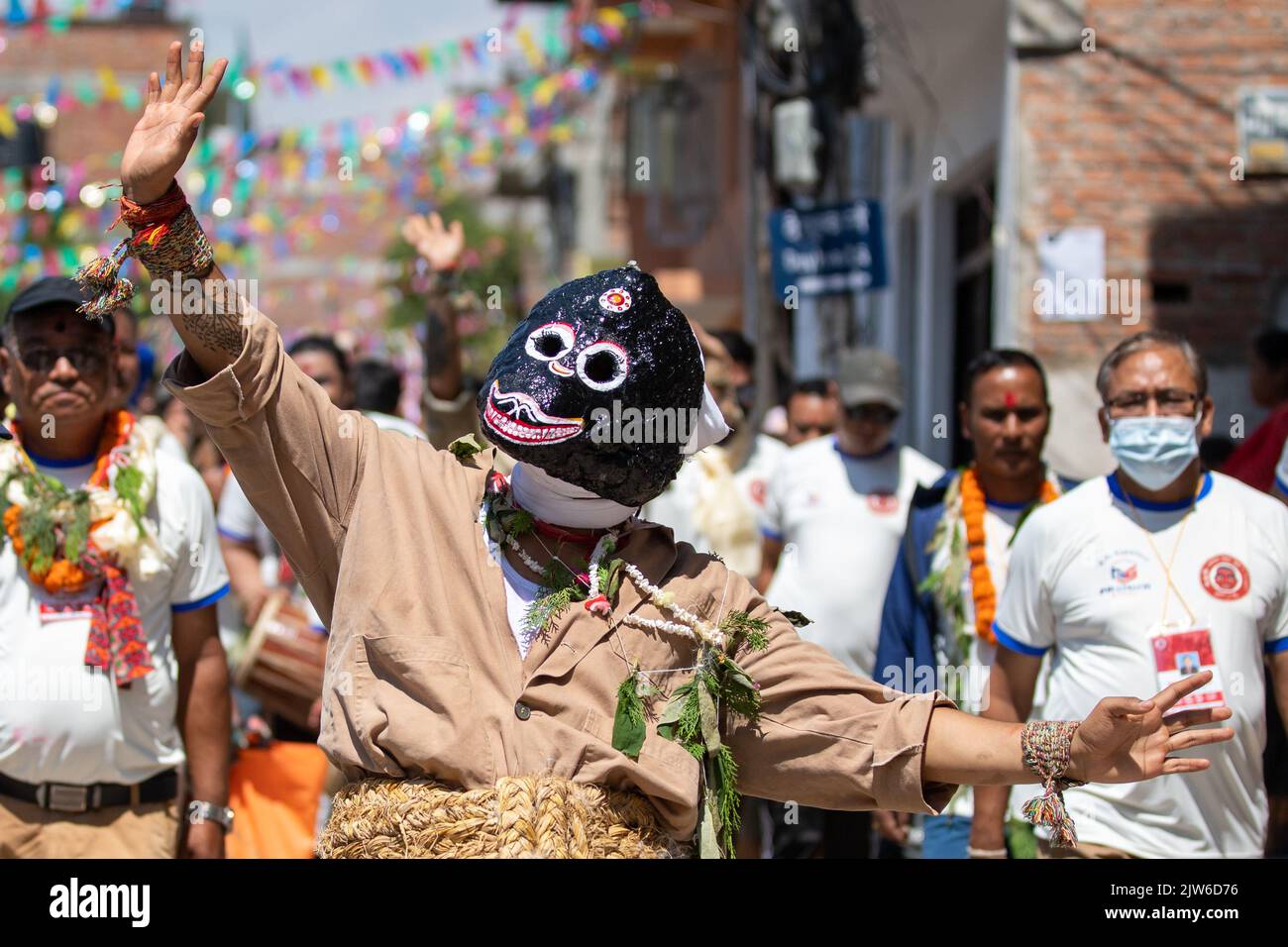 All Souls' Day. Also conscript SAPARU JATRA in Newari. Masks with head ...