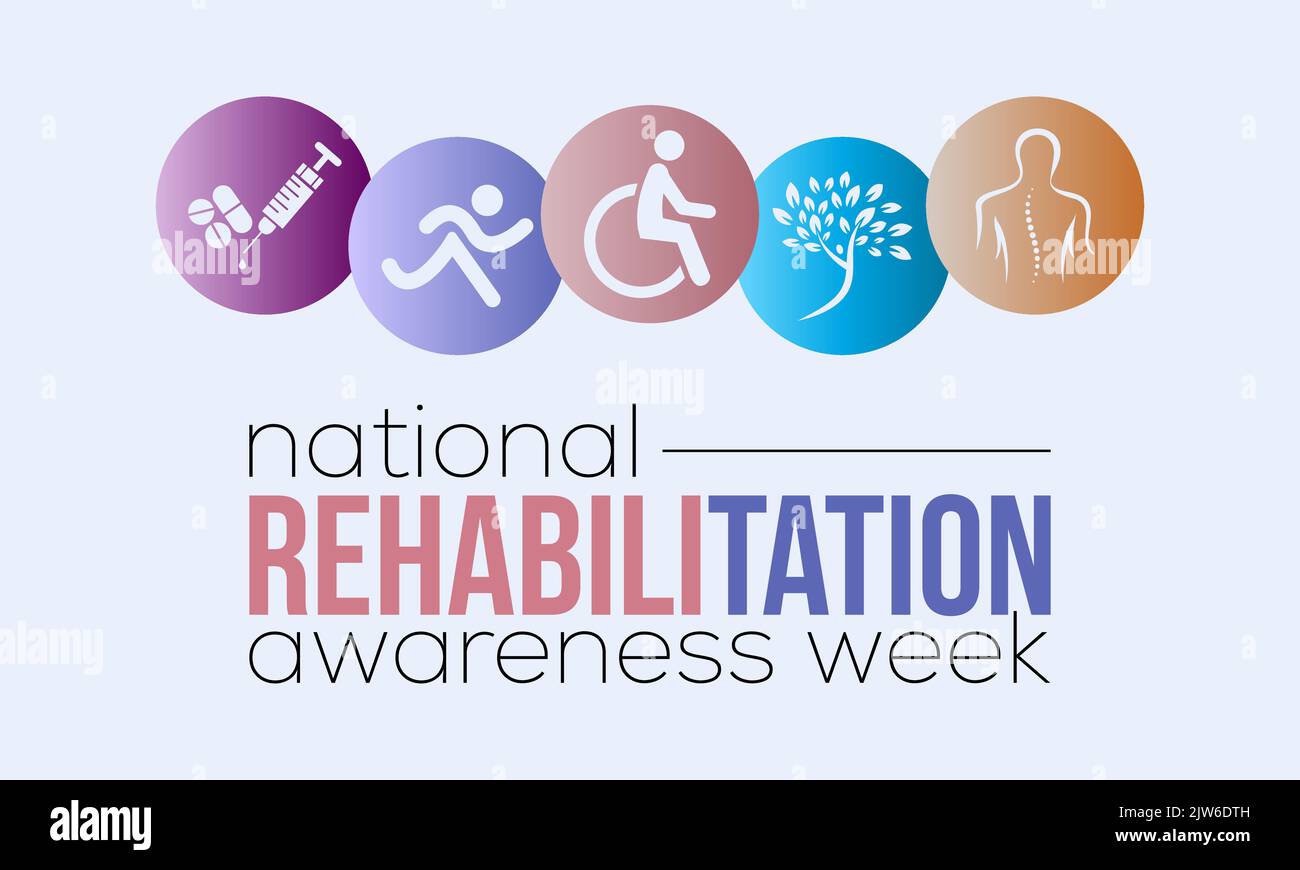 Vector illustration design concept of National rehabilitation awareness week observed on every ...