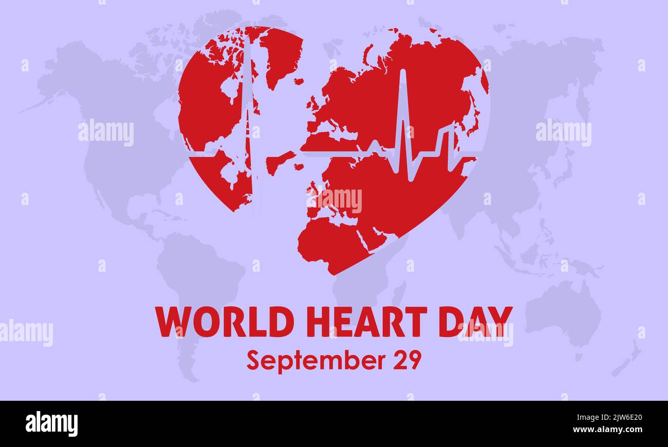 Vector illustration design concept of World Heart Day observed on every ...