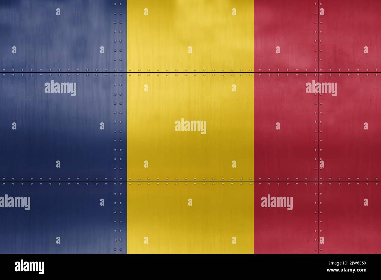 3D Flag of Chad on a metal wall background Stock Photo - Alamy