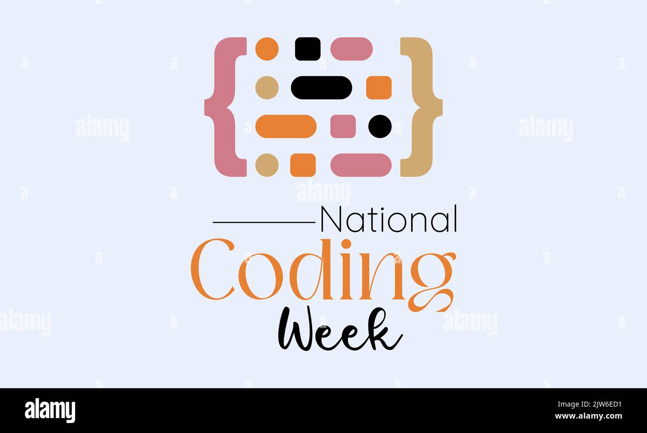 Vector Illustration Design Concept Of National Coding Week Observed On